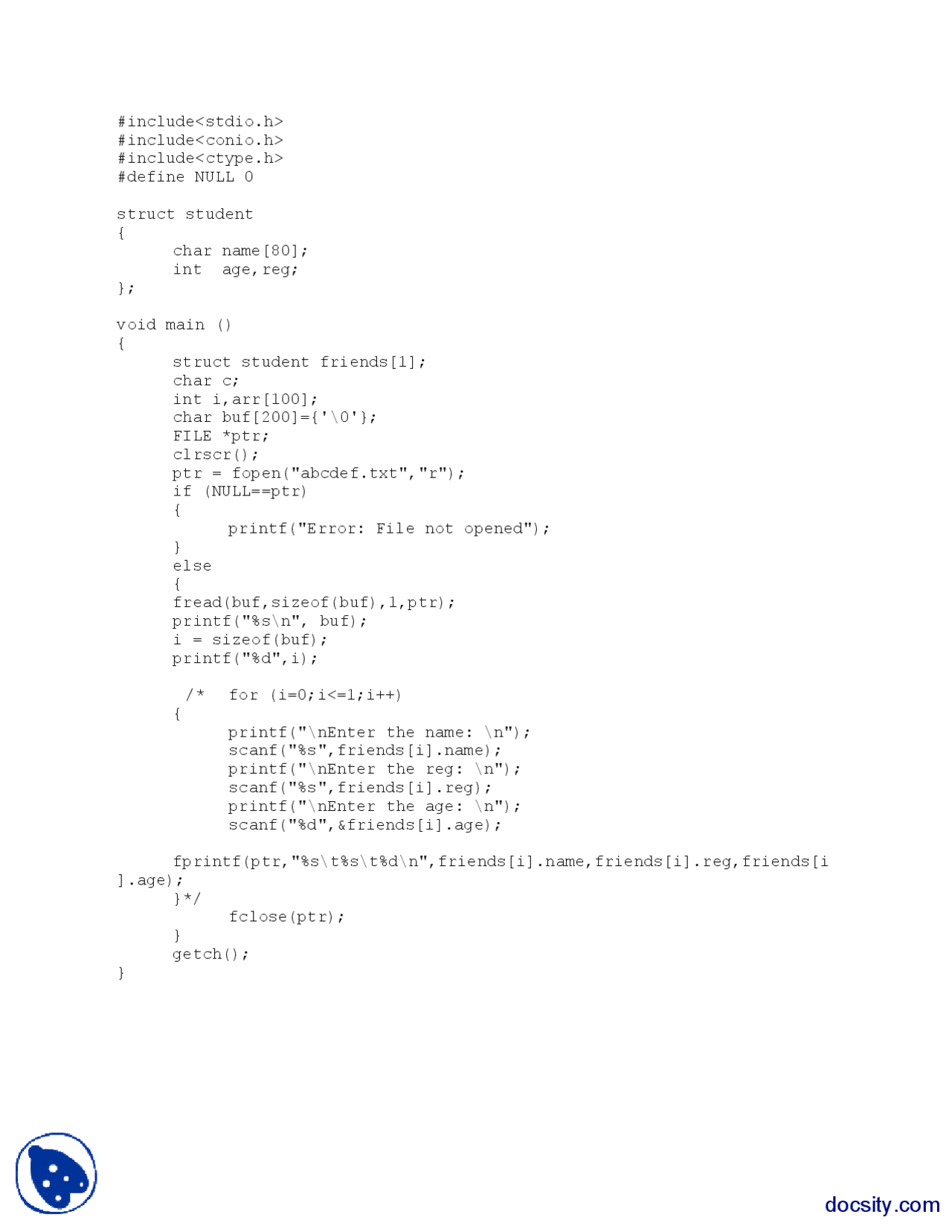 Structures Ii Network Programming Lab Report Docsity