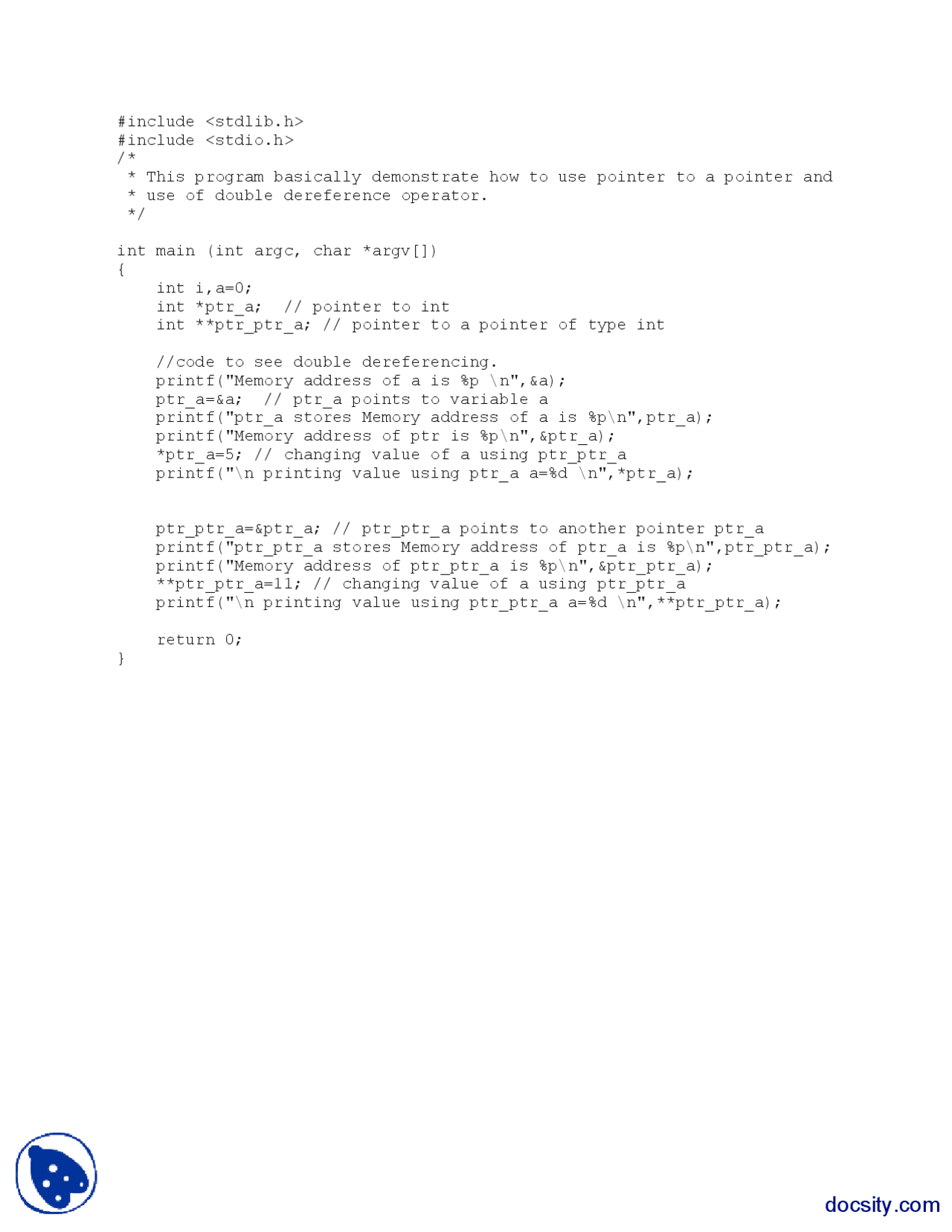 Pointer Part 1 Computer Fundamentals Lab Codes Docsity