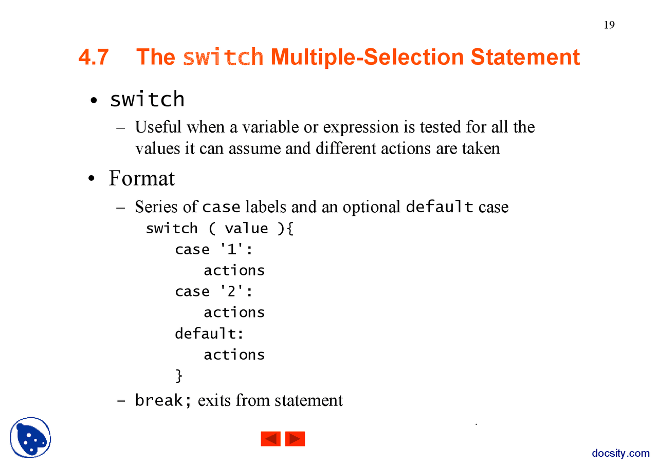 Switch Computer Fundamentals Lecture Slides Docsity