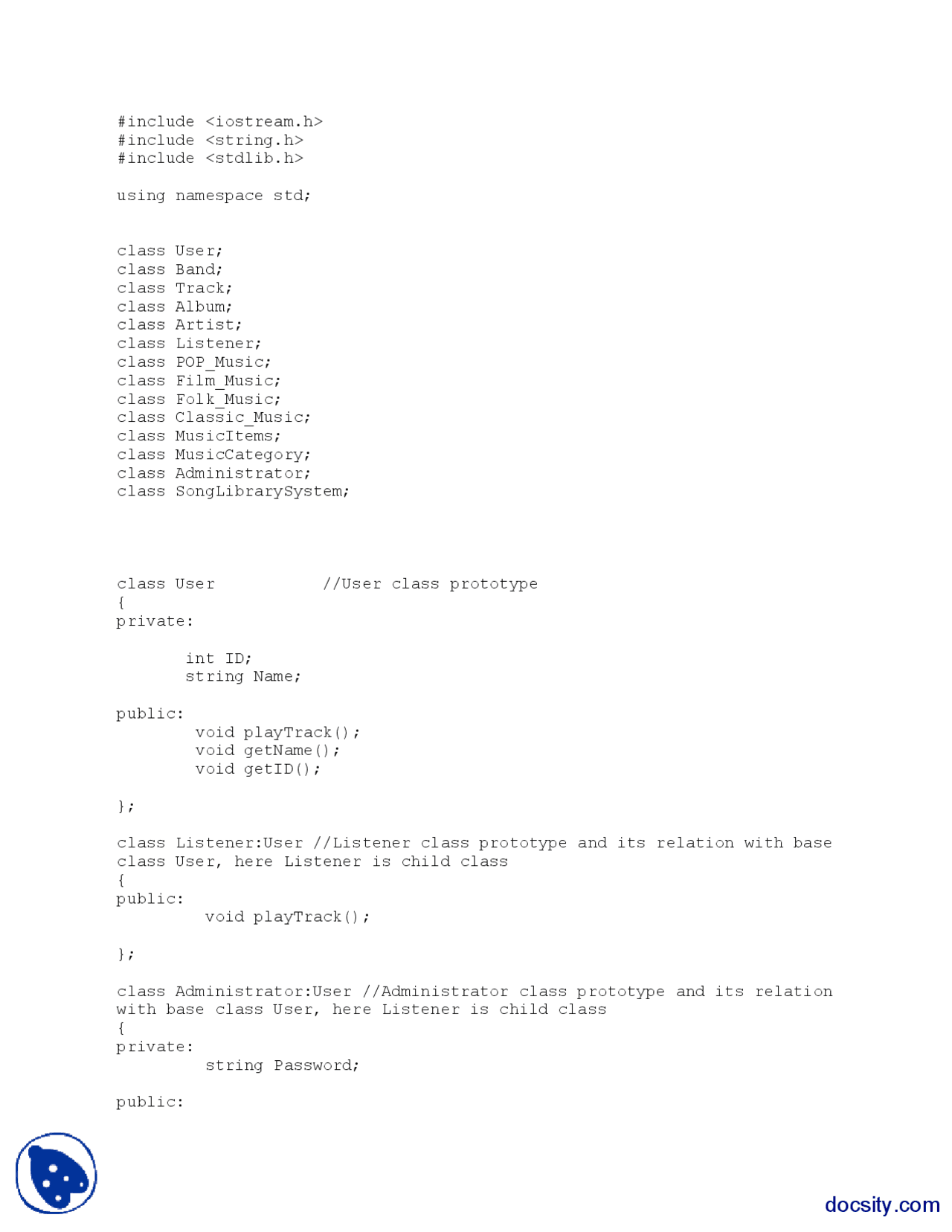 Song Library System Applications Of Programming C Plus Plus Code Docsity