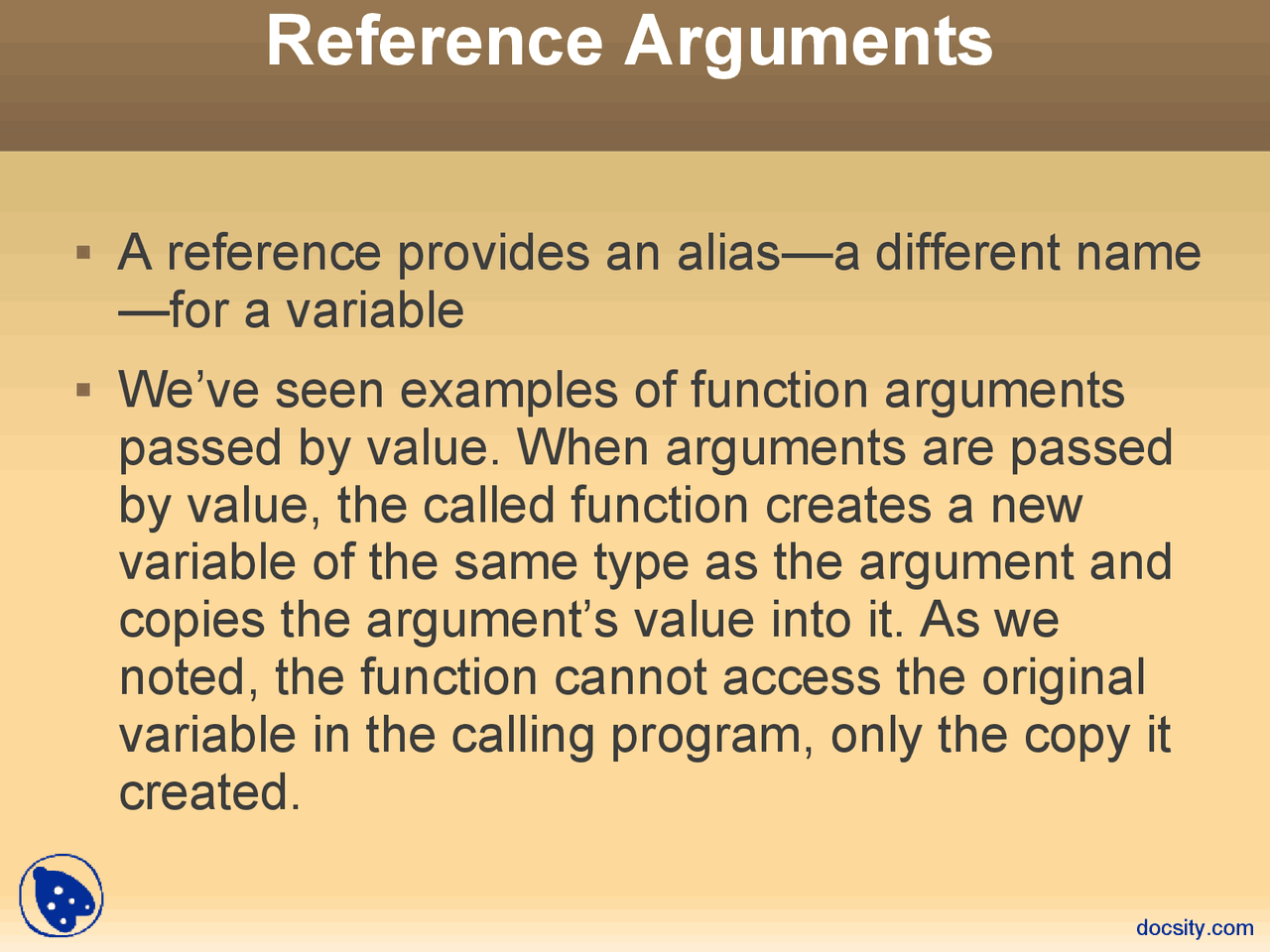 Reference Arguments-Introduction to Programming-Lab Mannual - Docsity