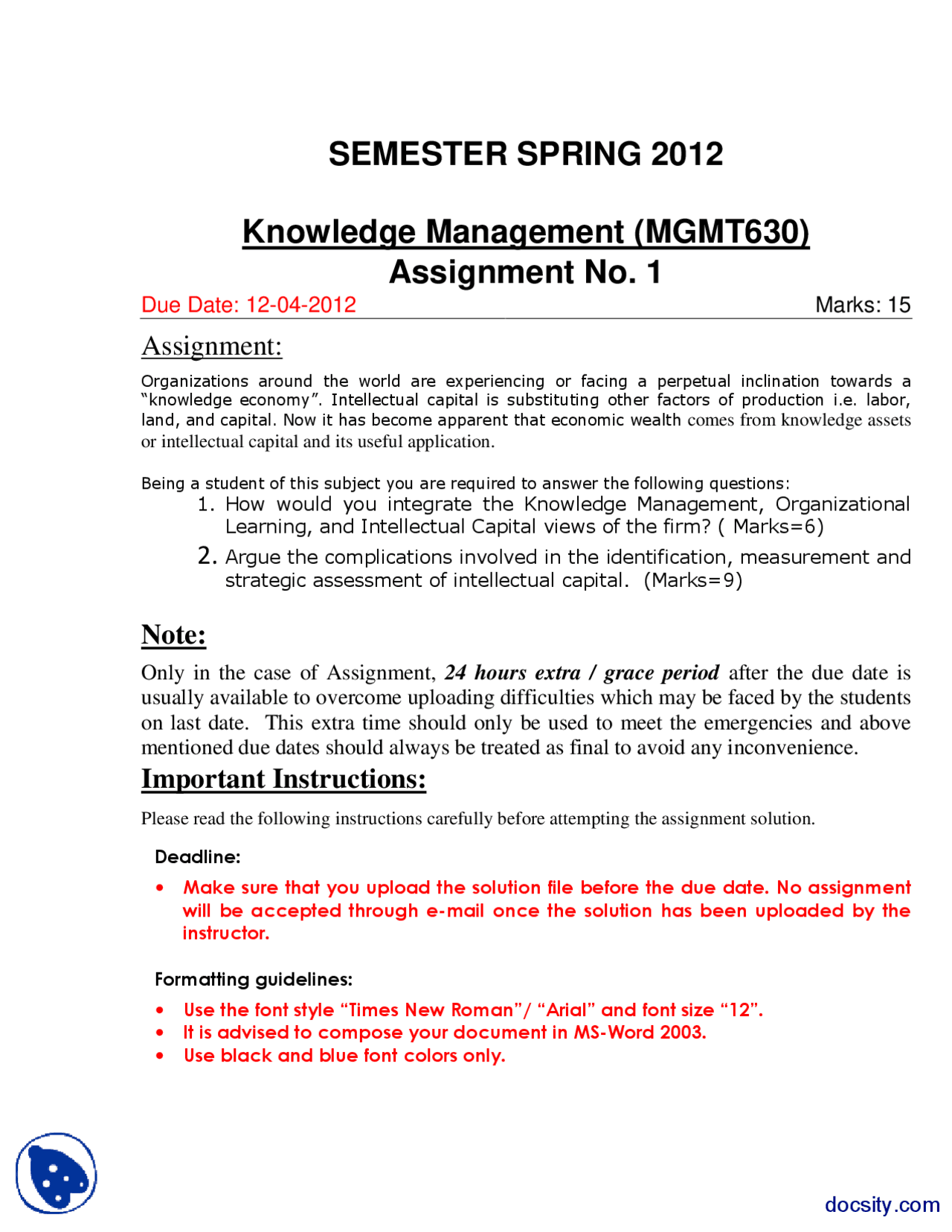 Knowledge Management Organizational Learning Management Assignment