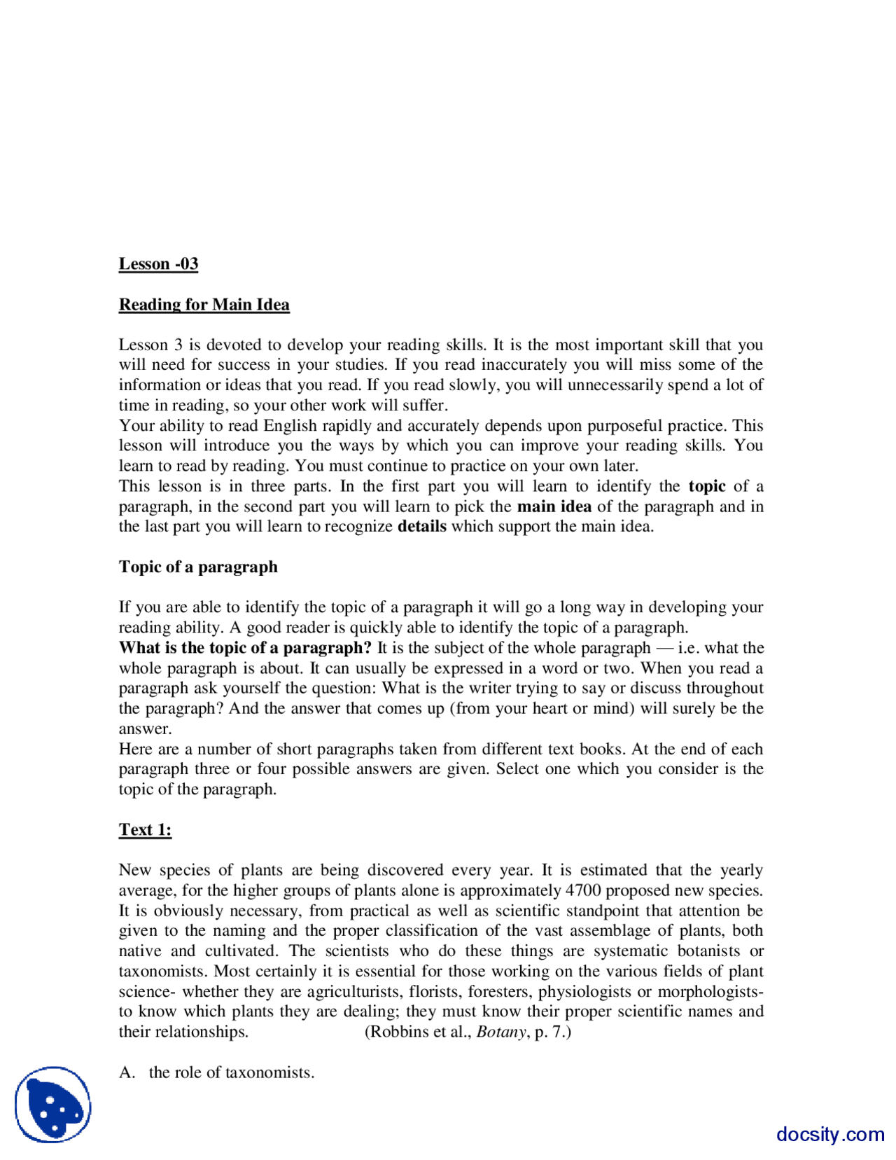 Part 2 Reading For Main Idea Business Communication And English part-2-reading-for-main-idea-business-communication-and-english