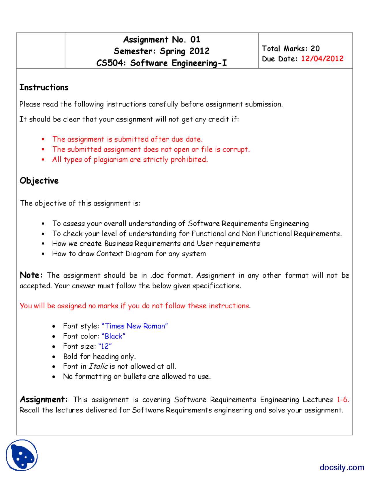 Functional and Non Functional Requirements, Context Diagram-Software Engineering-Assignment ...