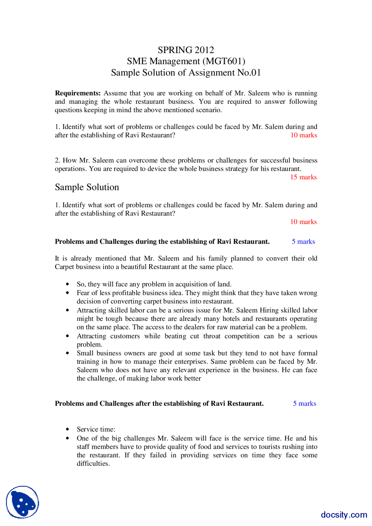 Sme Management Management Assignment Solution Exercises Business
