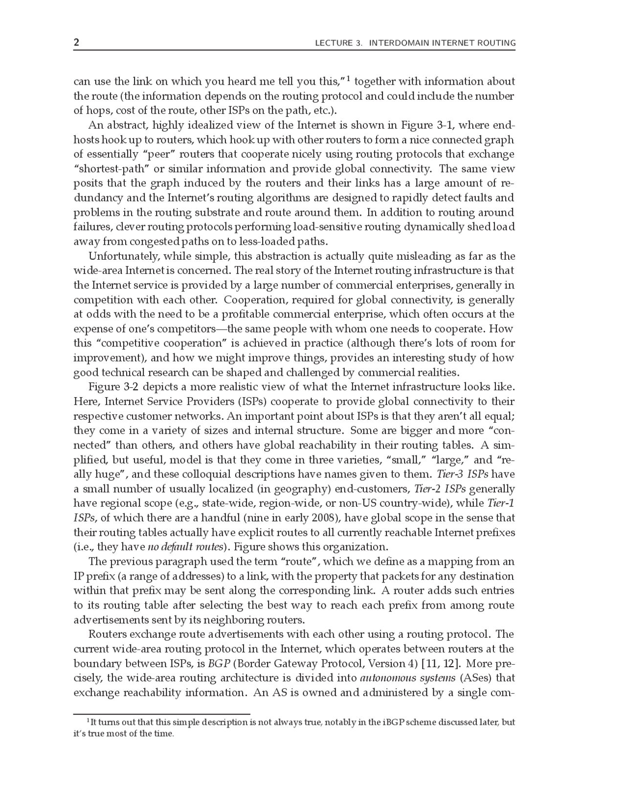 Interdomain Internet Routing Computer Sciences And Networking Handout Docsity