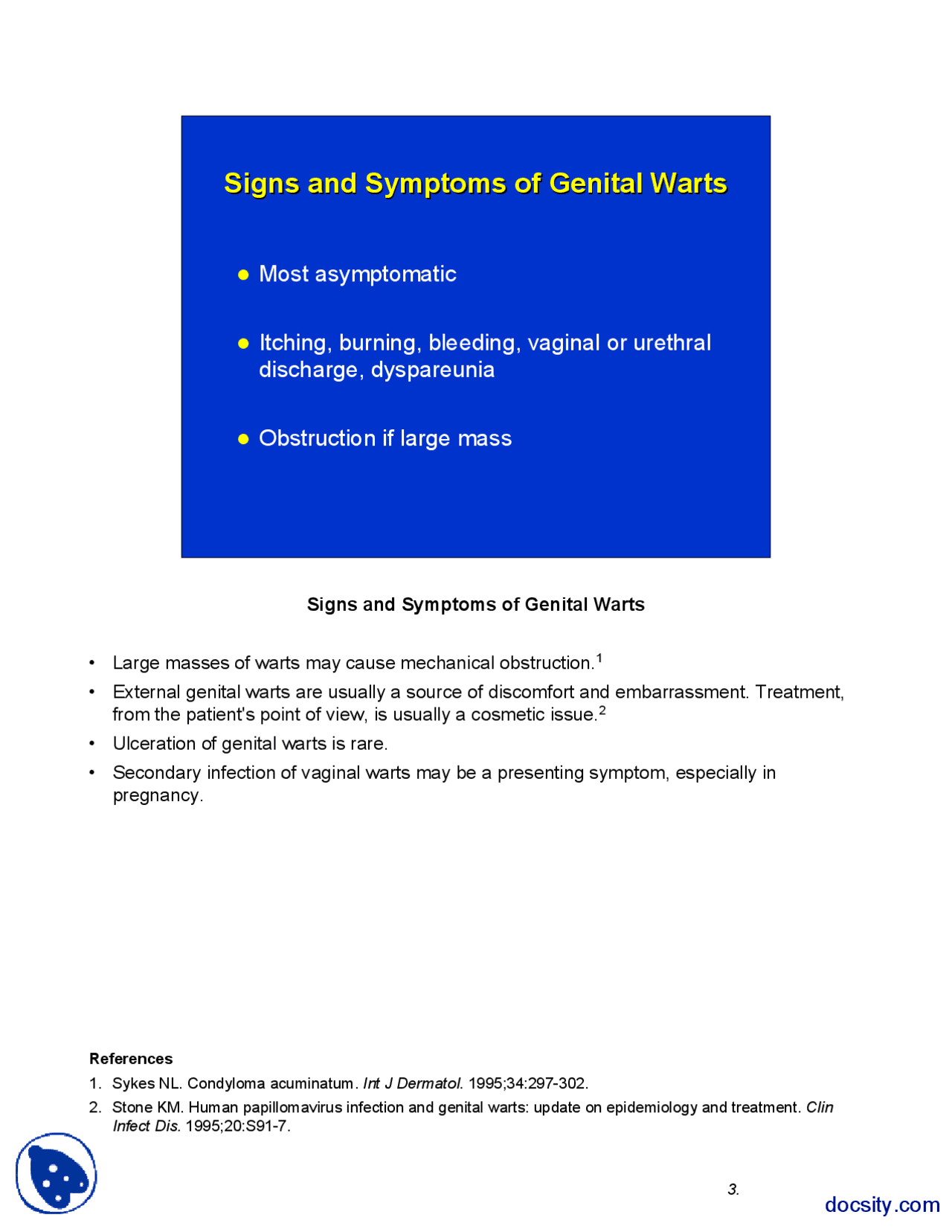 Genital Warts Basics Of Cancer Cytogenetic Lecture Handout Docsity