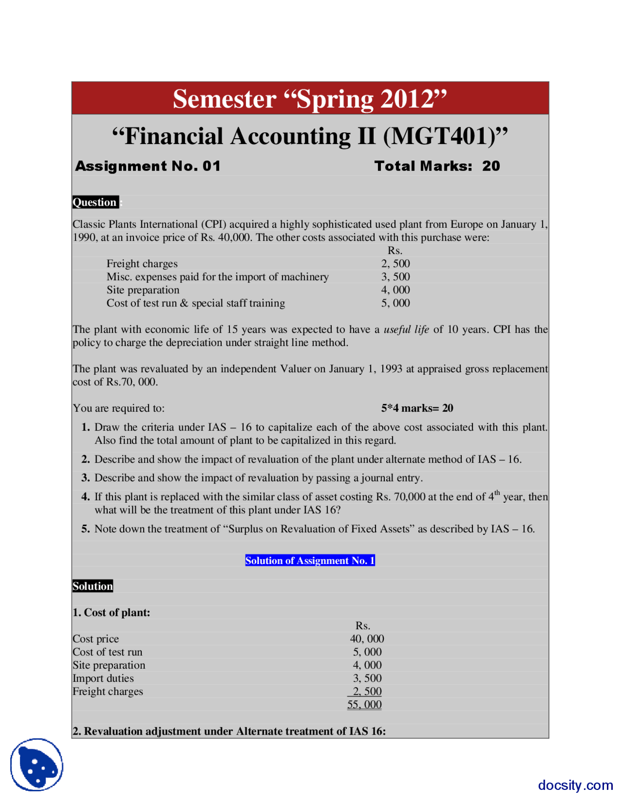 Cost Capitalization Solution-Accountancy, Banking and Business ... Cost Capitalization Solution-Accountancy, Banking and Business ...