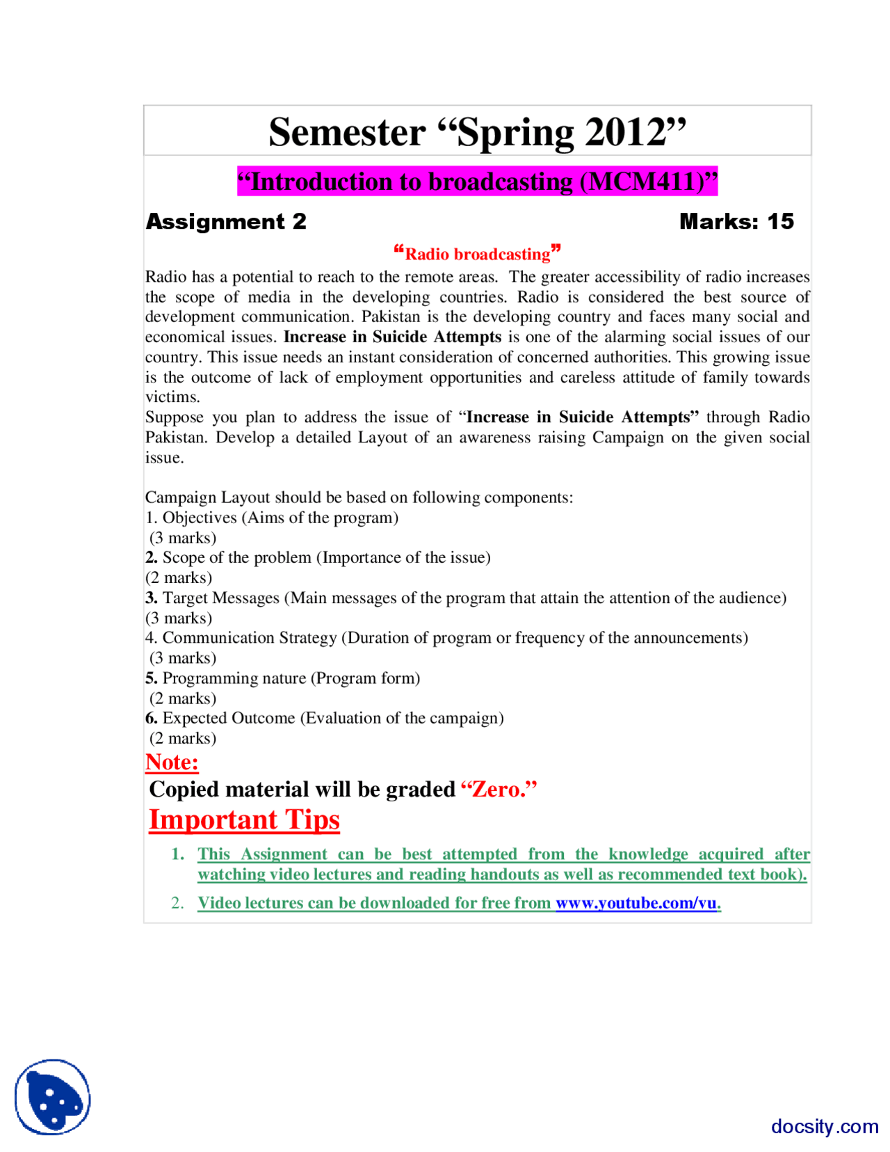 Current Affairs Programs Part 2 Mass Communication Assignment Solution