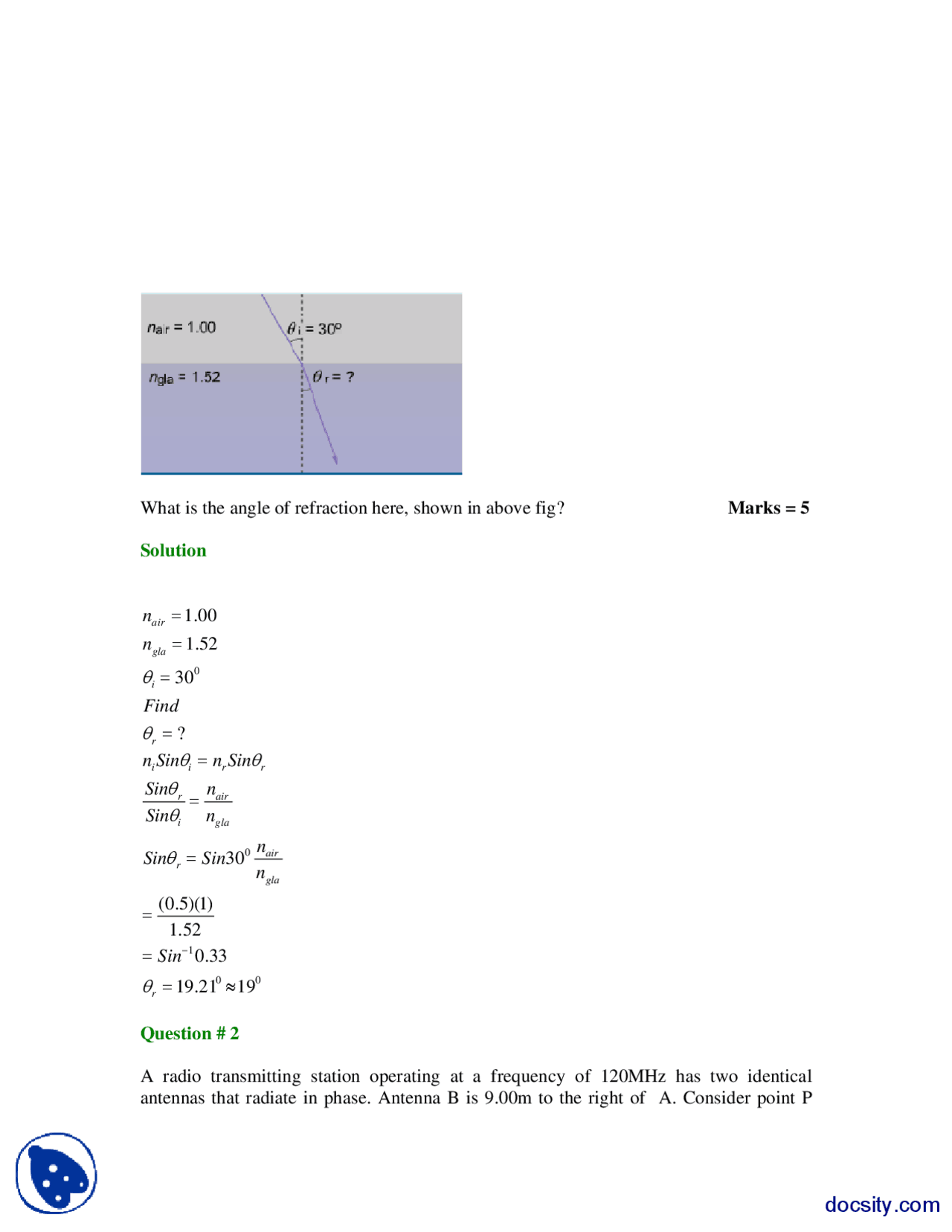 Zero Accleration Part 4 Physics Assignment Solution Docsity