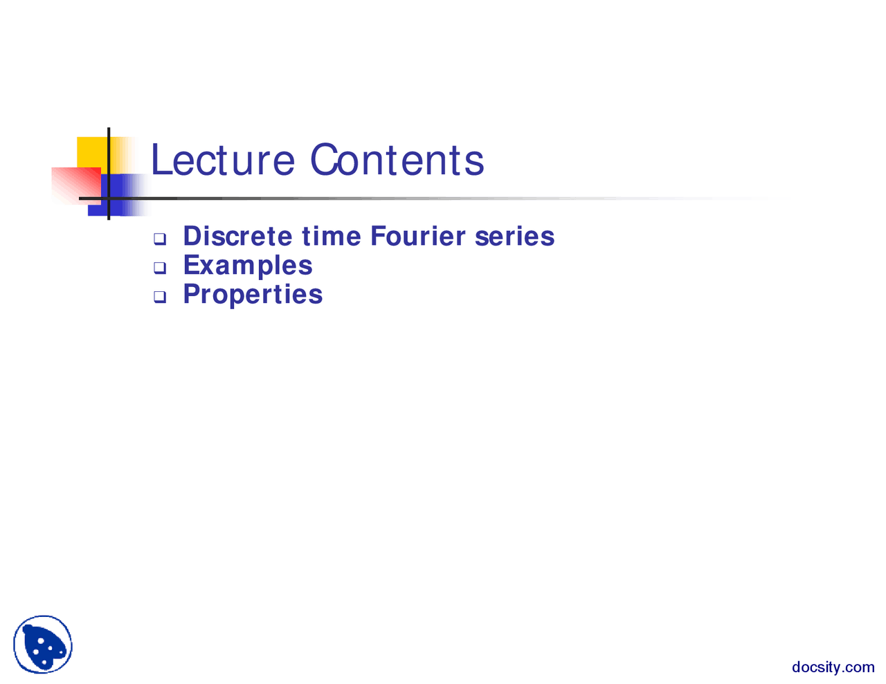 Discrete Time Fourier Series Part 2 Signals And Systems Theory Lecture