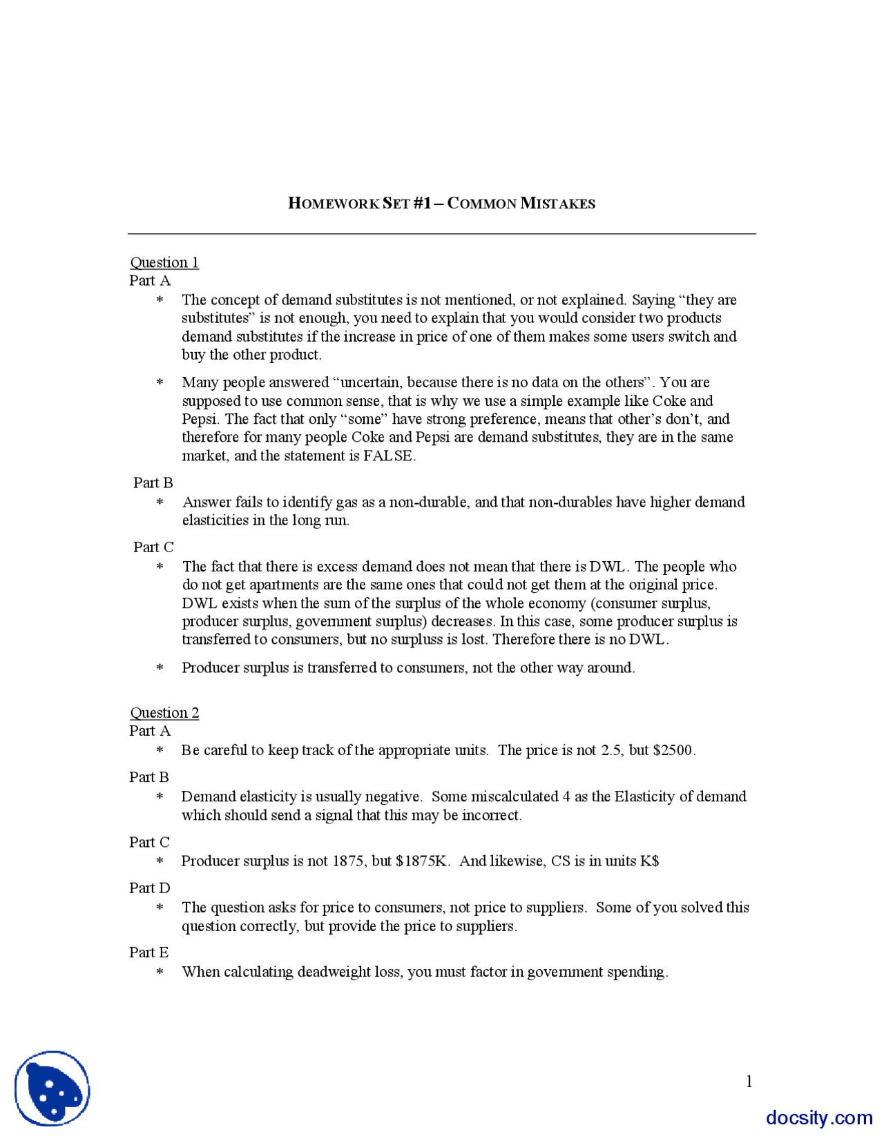 Common Mistakes Part 1 Marketing Assignment Solution Docsity
