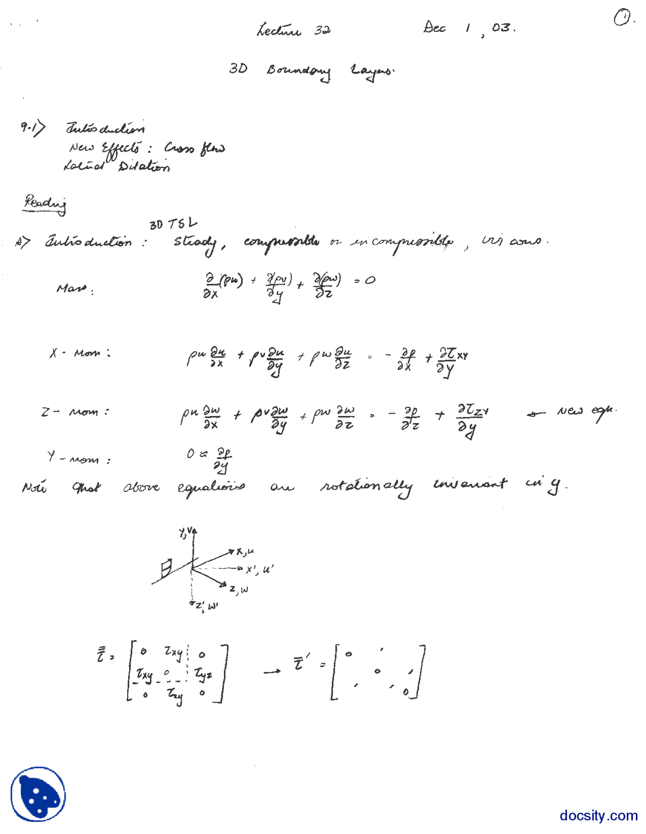 Boundary Layers Part 2 Basic Fluids Dynamics Lecture Handout Docsity 2577