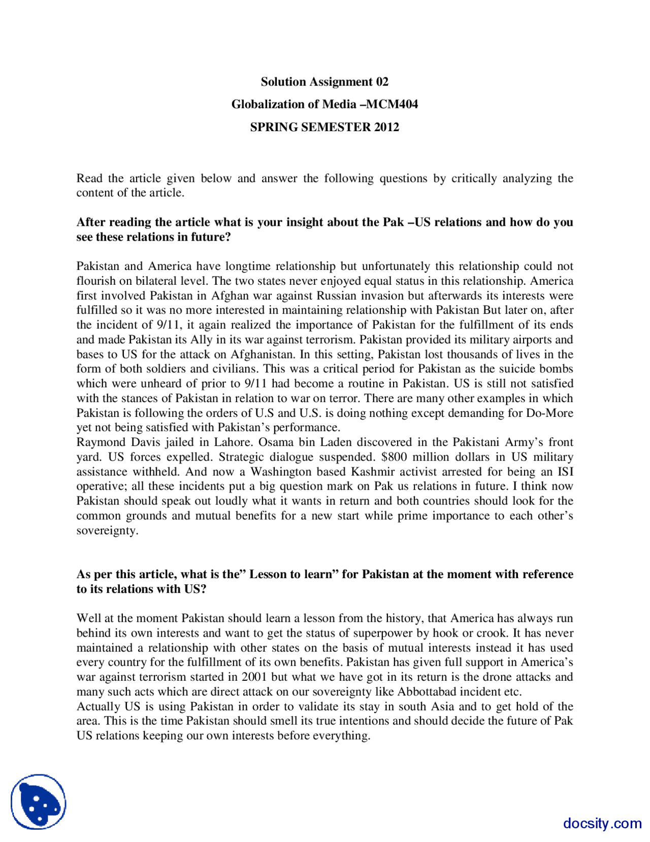 Economic Exploitation Part 2 Mass Communication Assignment Solution