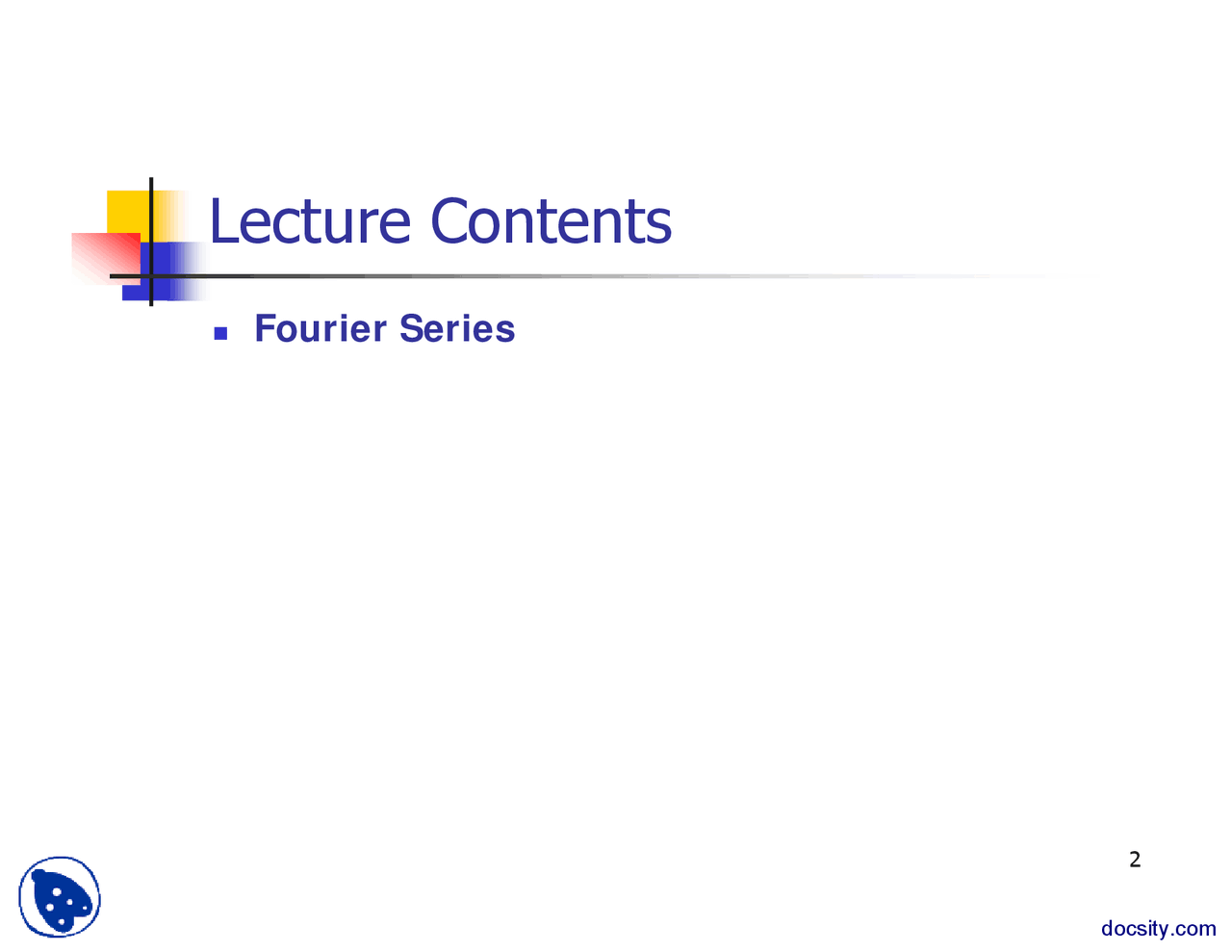 Fourier Series Part 3 Signals And Systems Theory Lecture Handout Docsity
