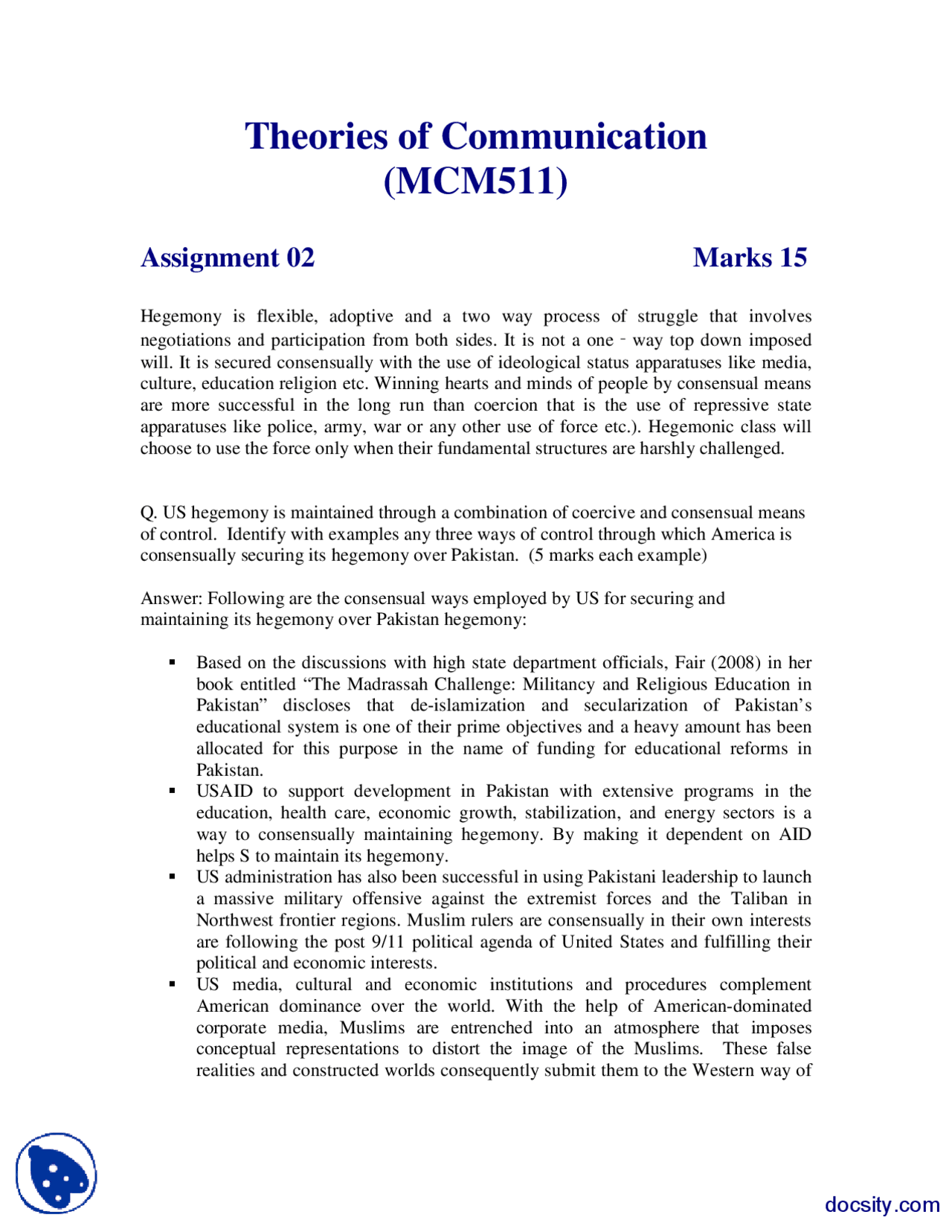 Cognitive Dissonane Theory Part 2 Mass Communication Assignment