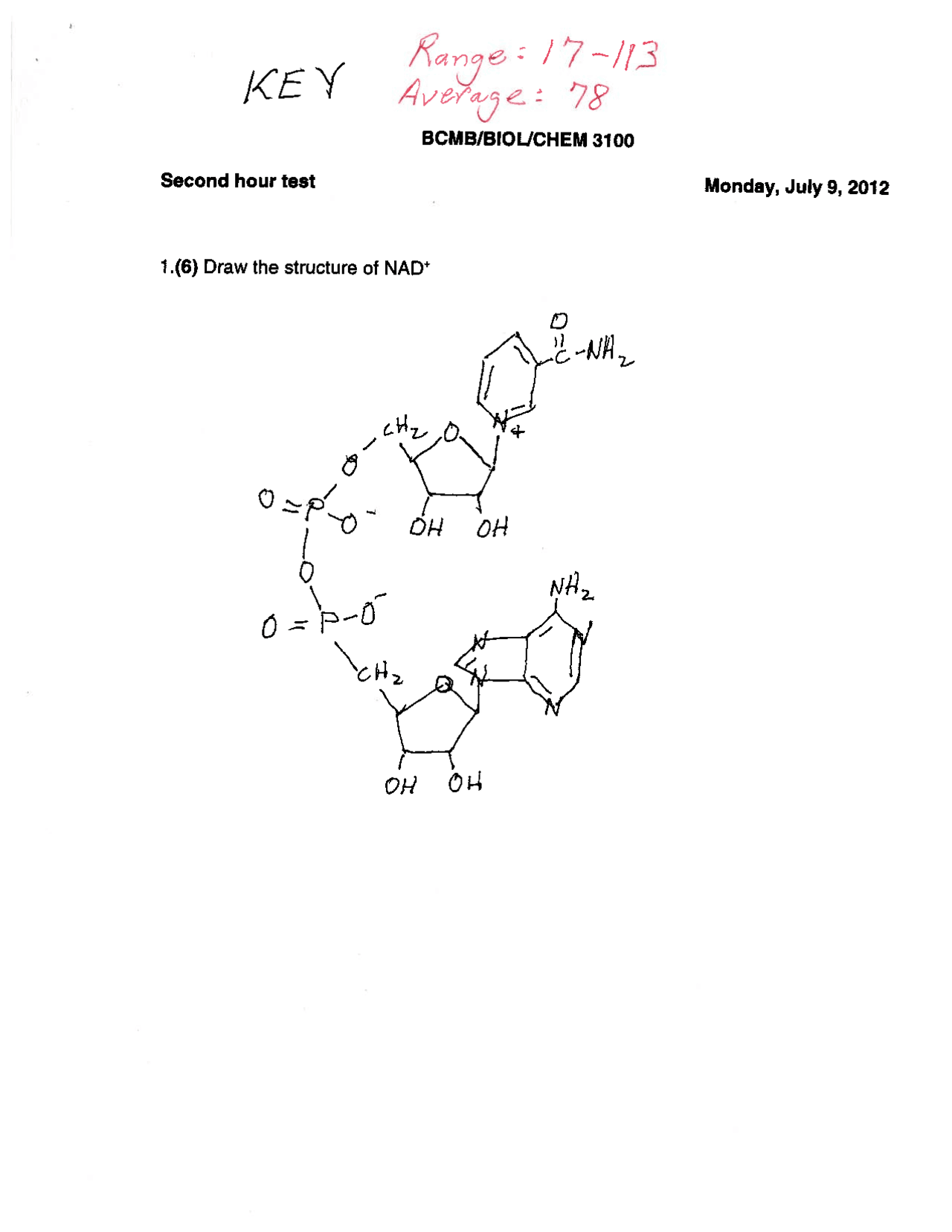 Test 2 With Solutions Introductory Biochemistry And Molecular Biology