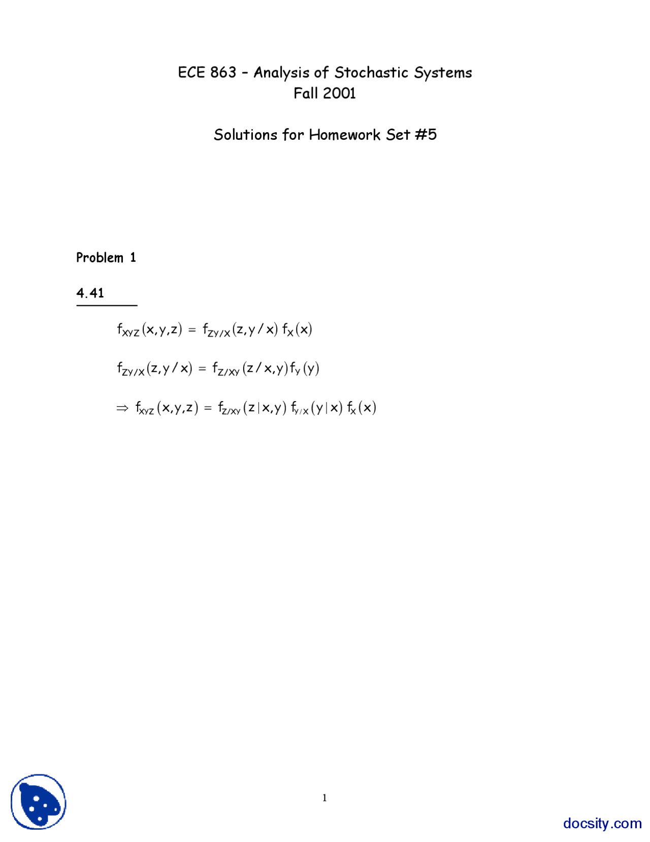 Joint CDFs Probability-Probability and Statistics-Assignment Solution - Docsity