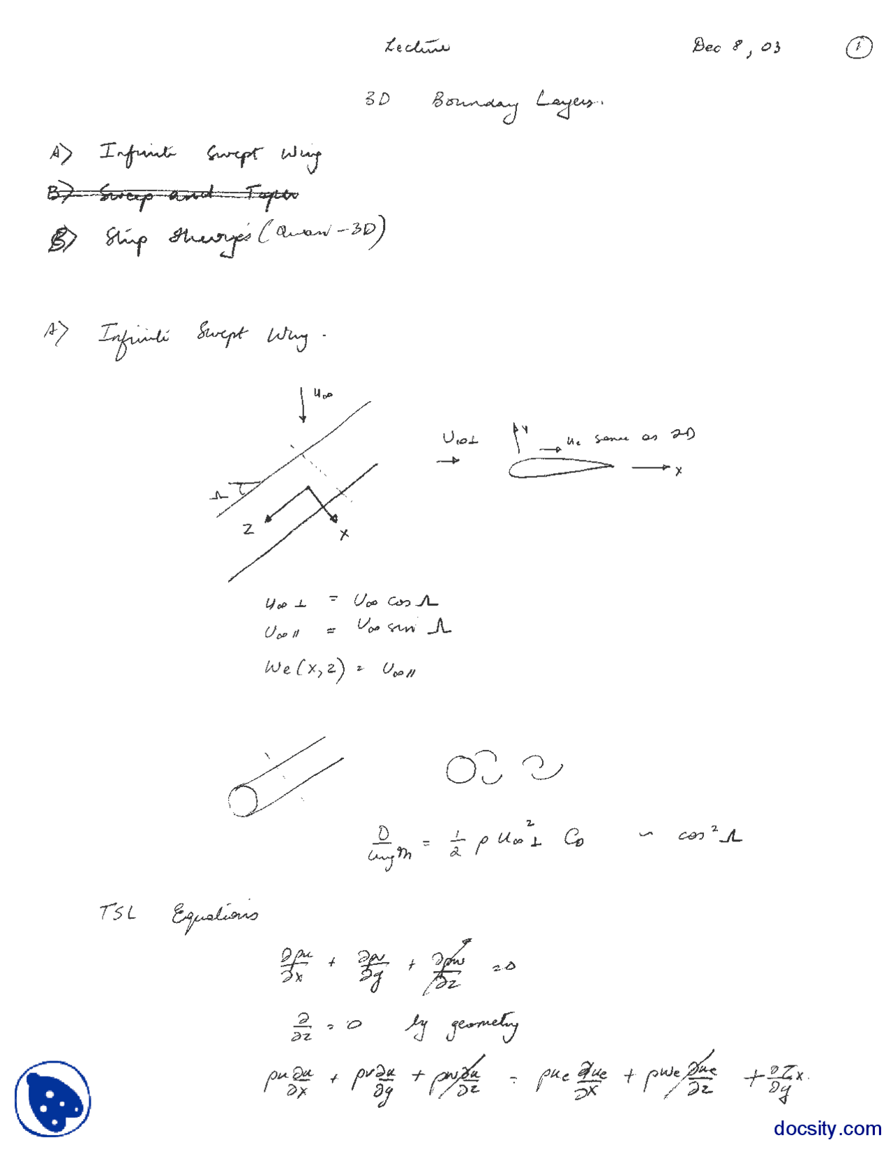 3 D Boundary Layers Part 3 Fluids Dynamics Lecture Handout Docsity 0668