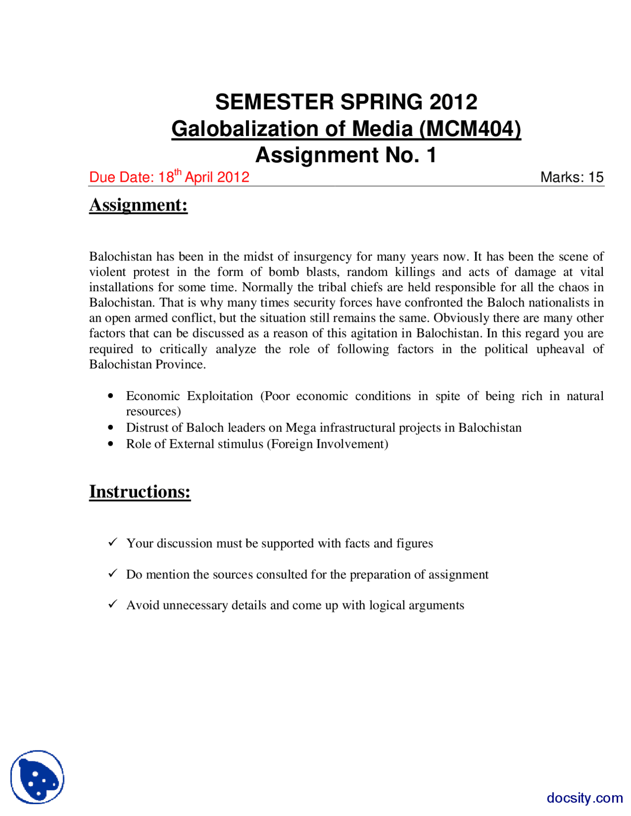 Economic Exploitation Part 1 Mass Communication Assignment Solution