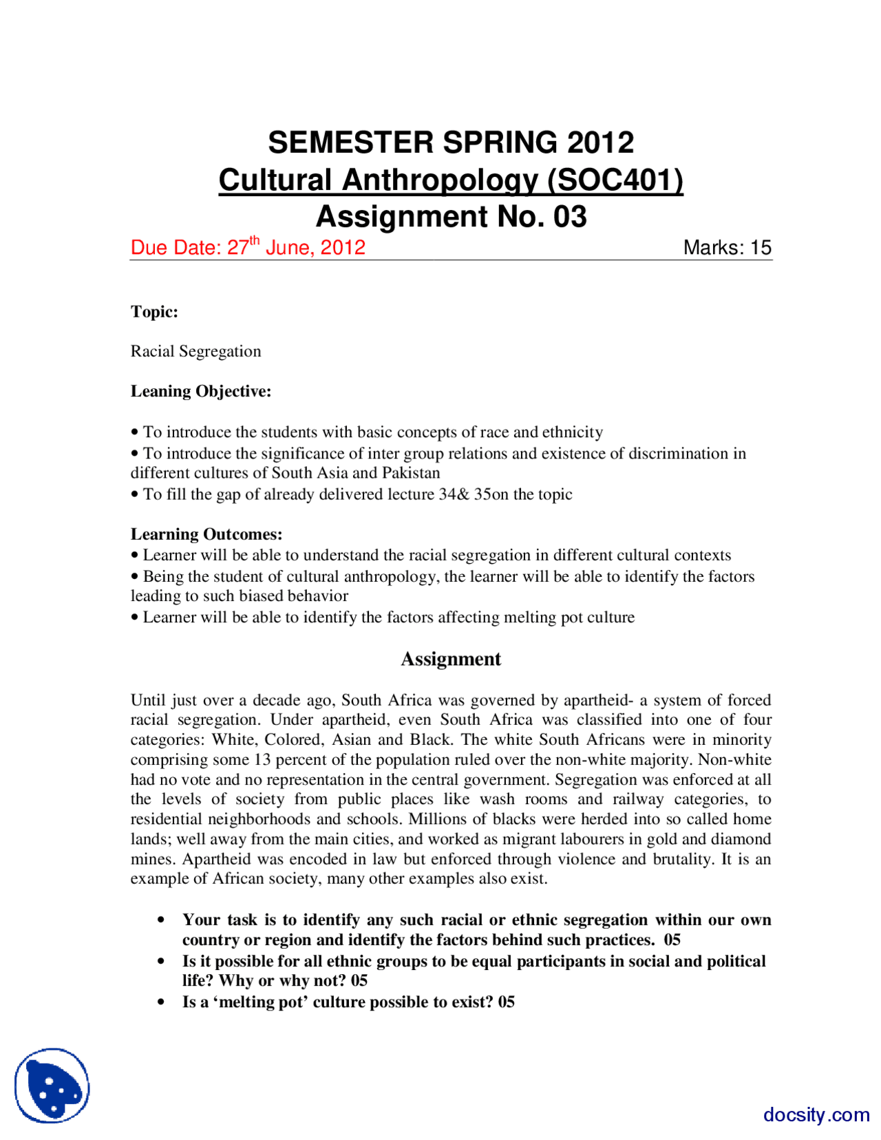 Cultural Development Part 3 Introduction To Sociology Assignment Docsity