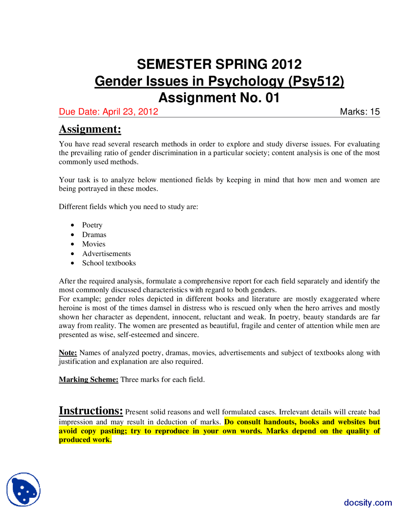 Resarch Methods Part 1 Psychology Assignment Docsity