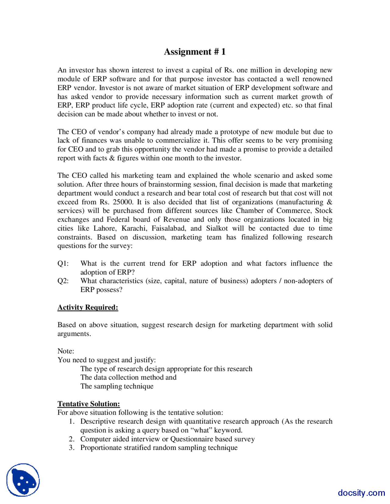 Inventors Interest Marketing Assignment Solution Exercises Marketing