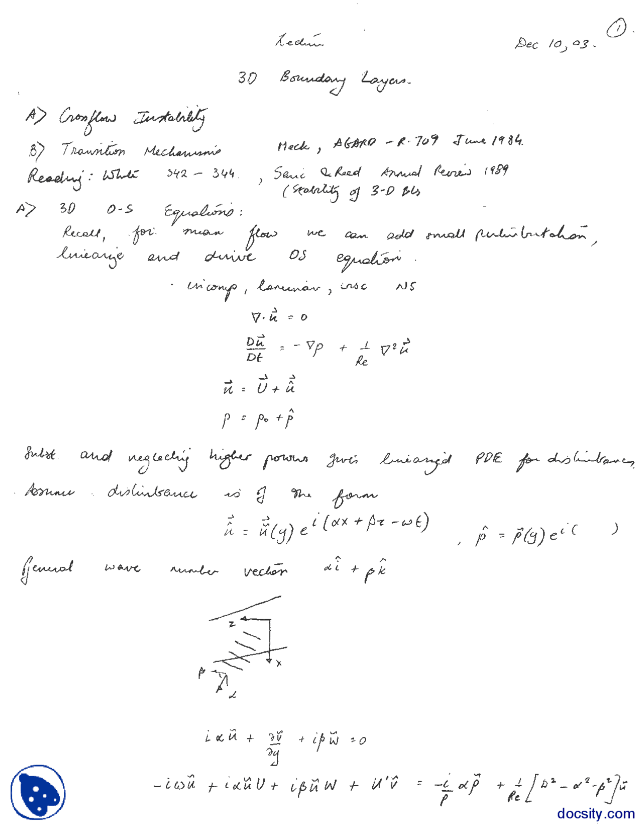 3 D Boundary Layers Part 4 Fluids Dynamics Lecture Handout Docsity
