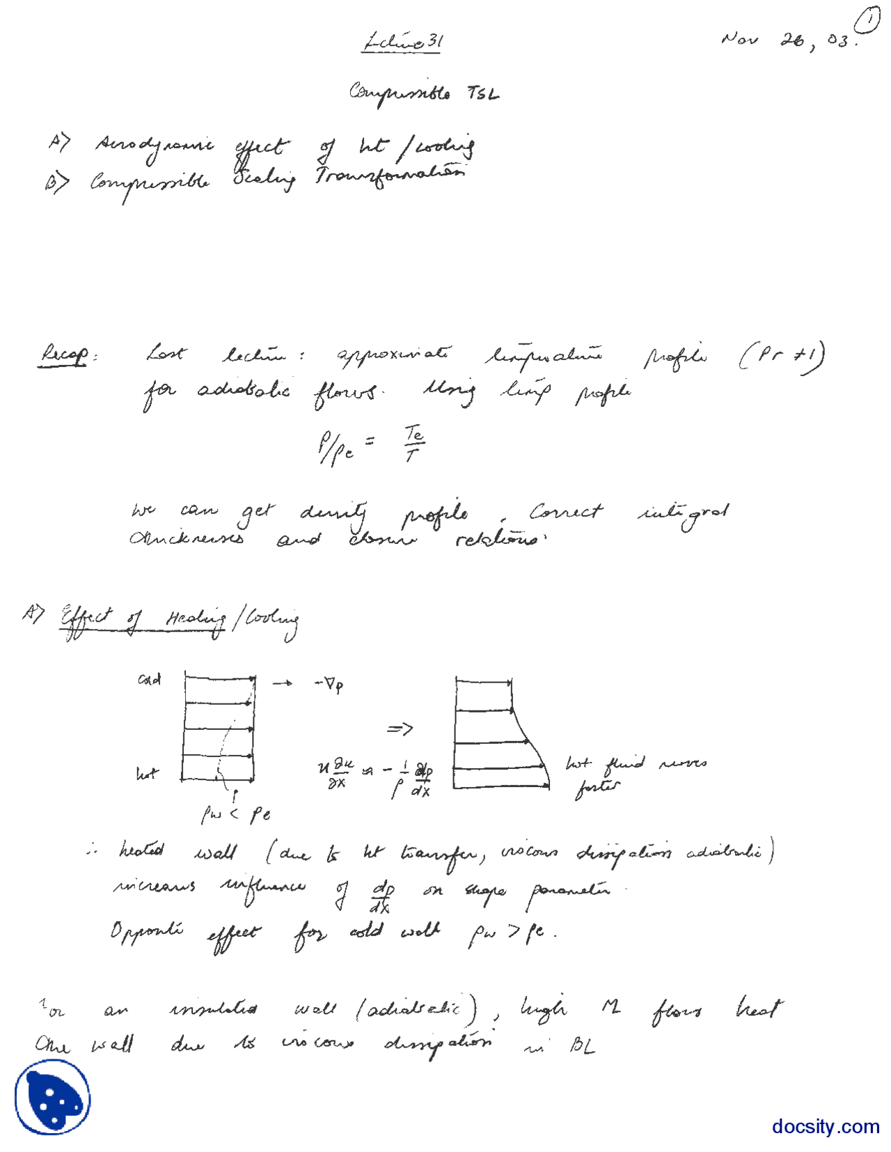 Compression Tsl Part 2 Basic Fluids Dynamics Lecture Handout Docsity