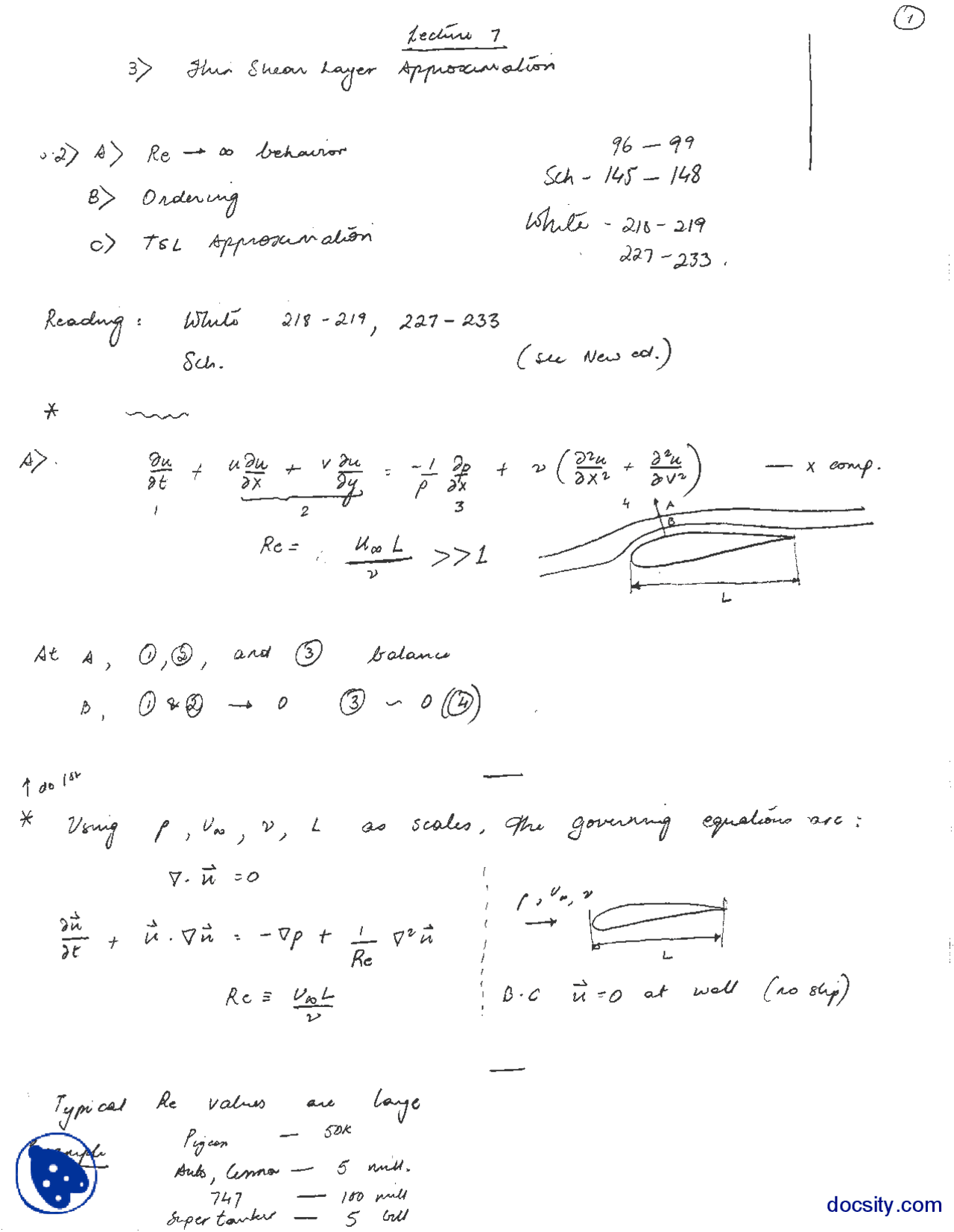 Sheer Layer Approximation Part 1 Basic Fluids Dynamics Lecture Handout
