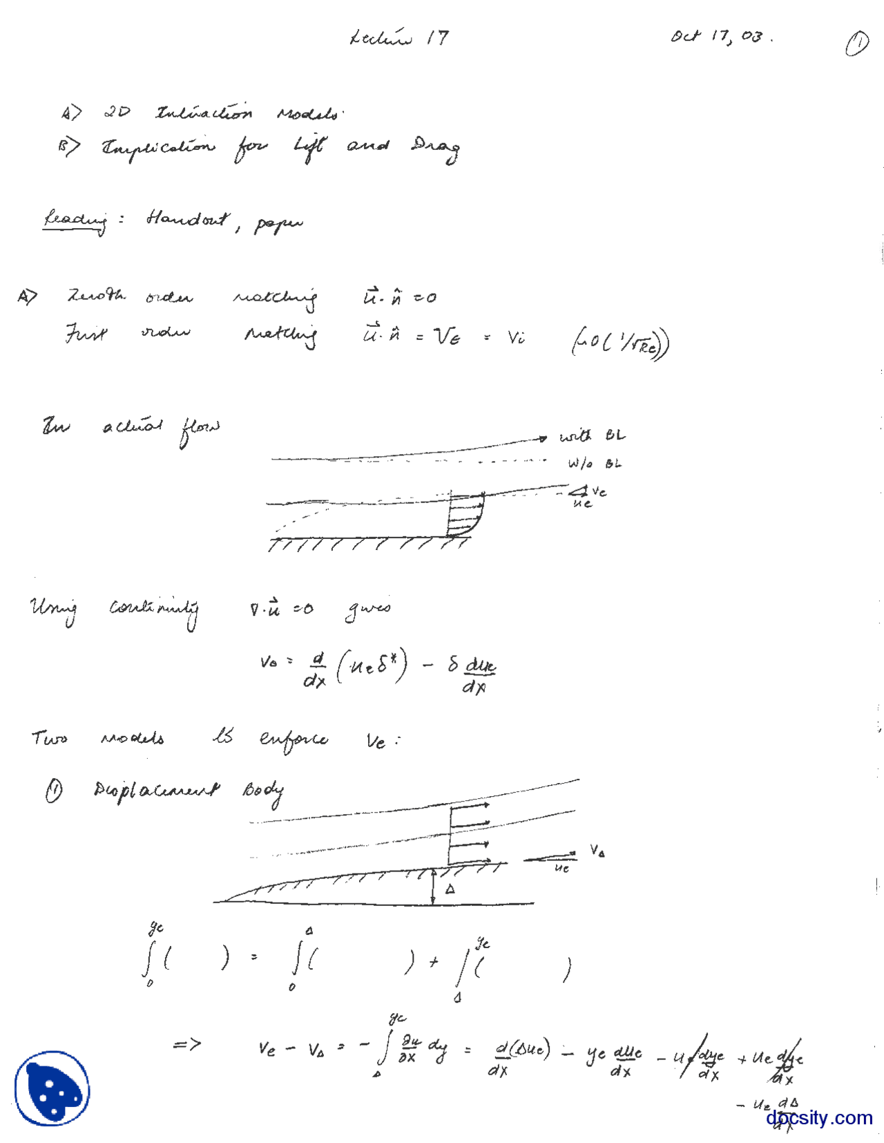 2 D Models Fluids Dynamics Lecture Handout Docsity