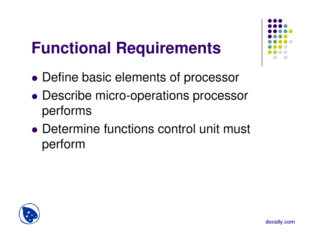 Functional Requirements Assembly Language Microprocessors And Computer Architecture Lecture