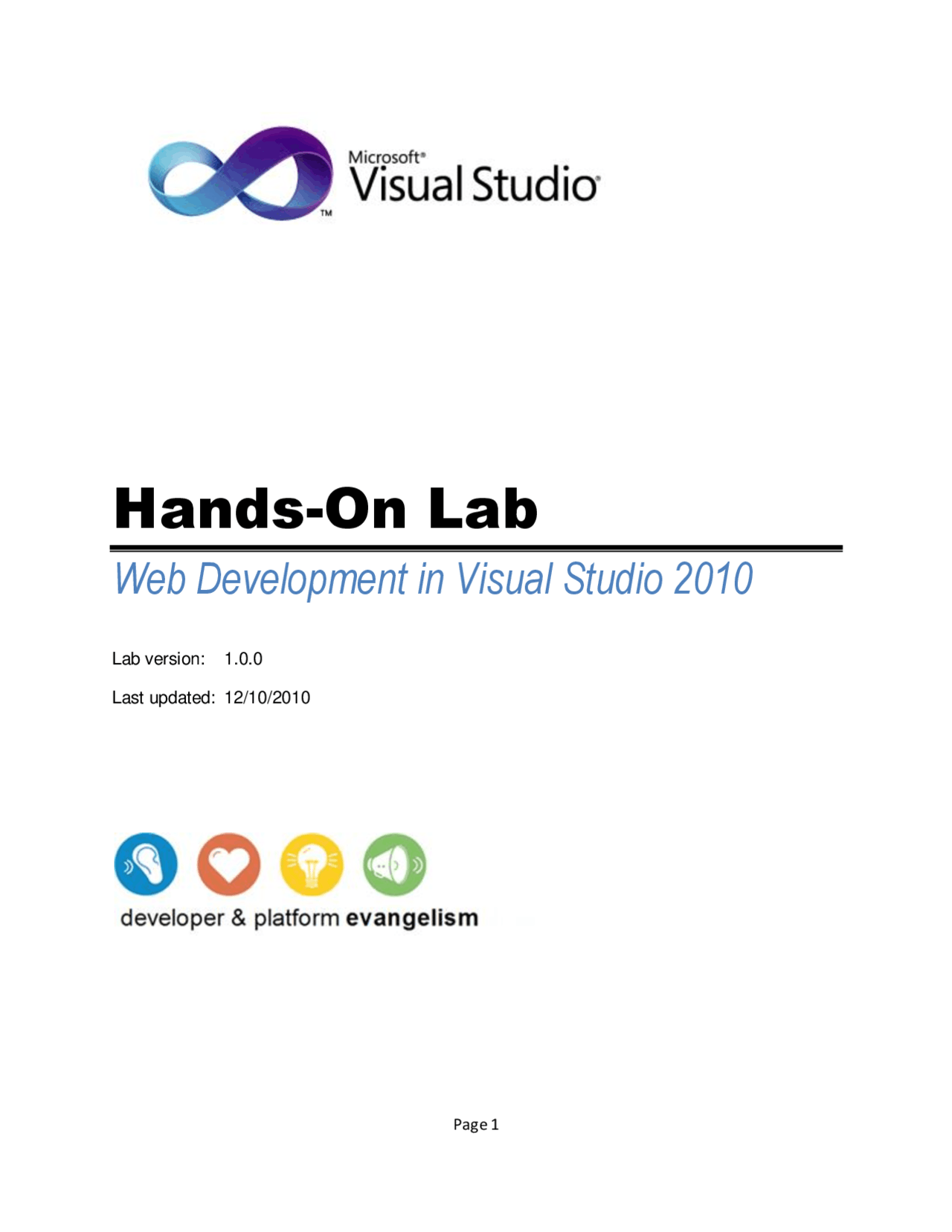Web Development Laboratory - Microsoft Visual Studio 2010 | Study notes ...