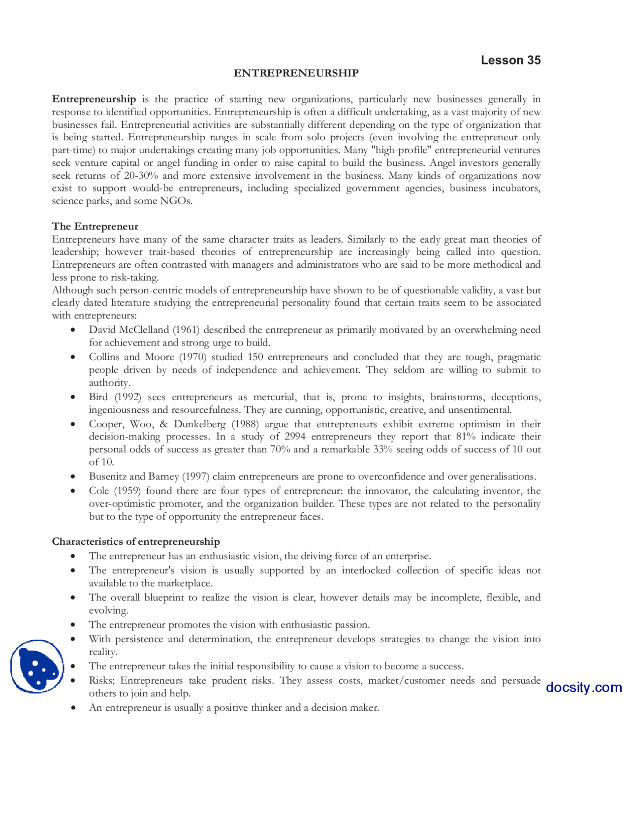 Entrepreneurship Human Resource Managment Lecture Notes Docsity