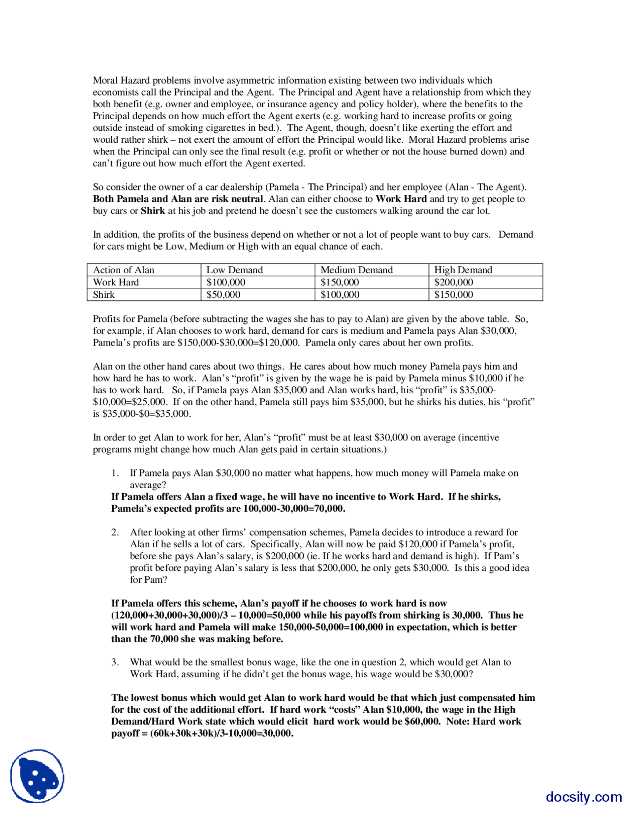 Moral Hazard Problems Involving Asymmetric Information-Applied ...