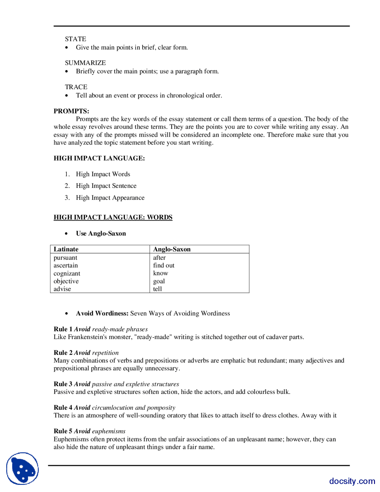 Part 19, High Impact Language-Elementary English Writing-Lecture Notes ...