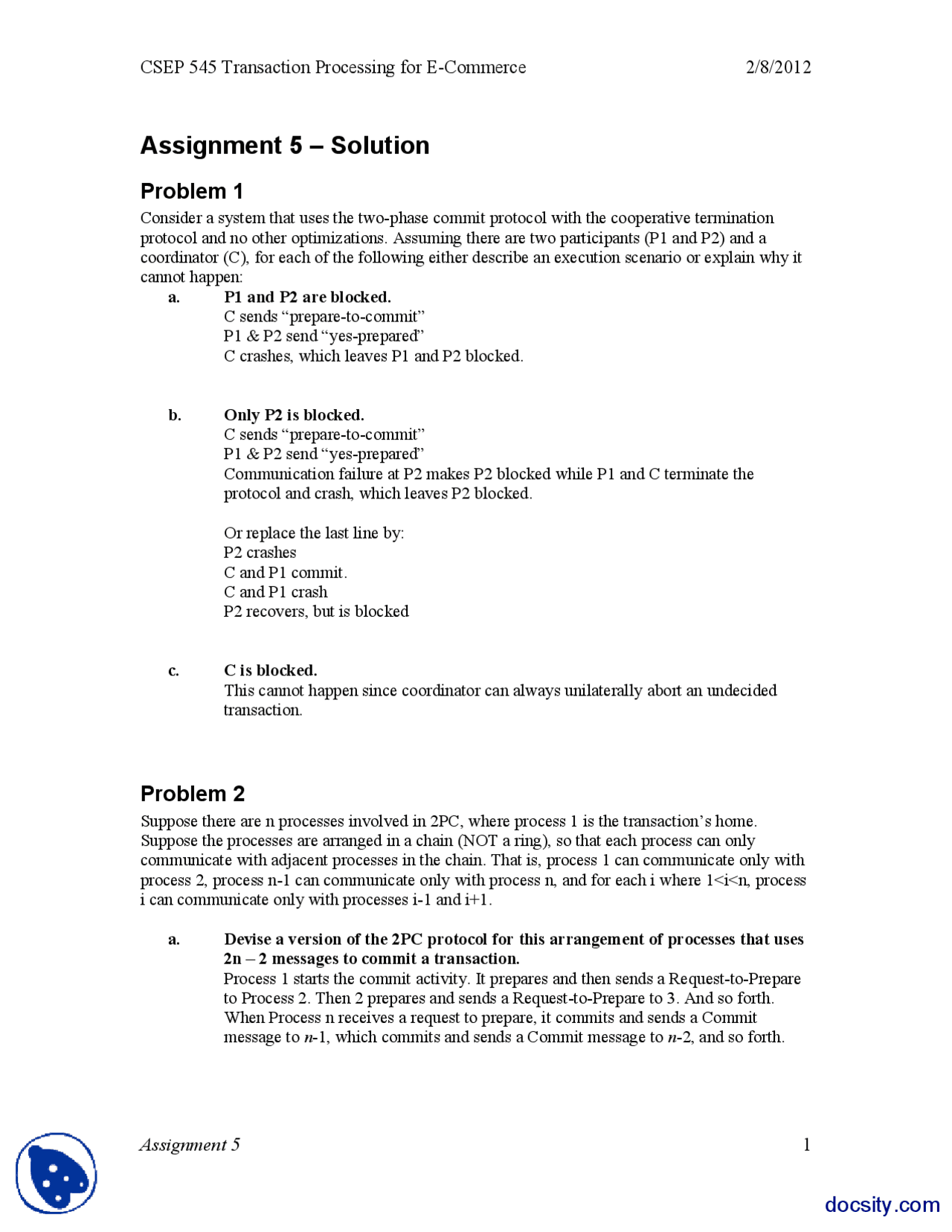 Two Phase Commit Protocol Transaction Processing For E Commerce