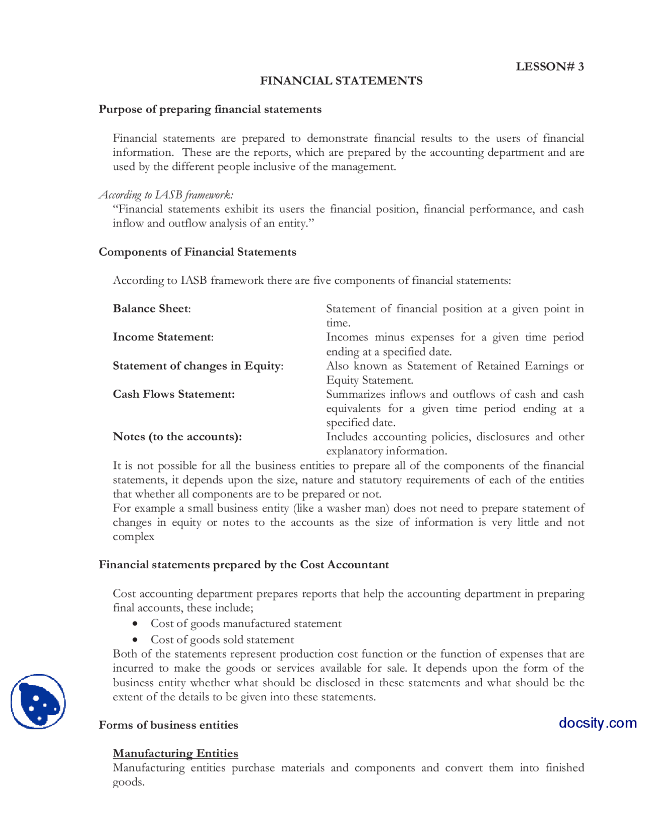 Financial Statements Lec1-Accounting-Lecture Notes | Study notes ...