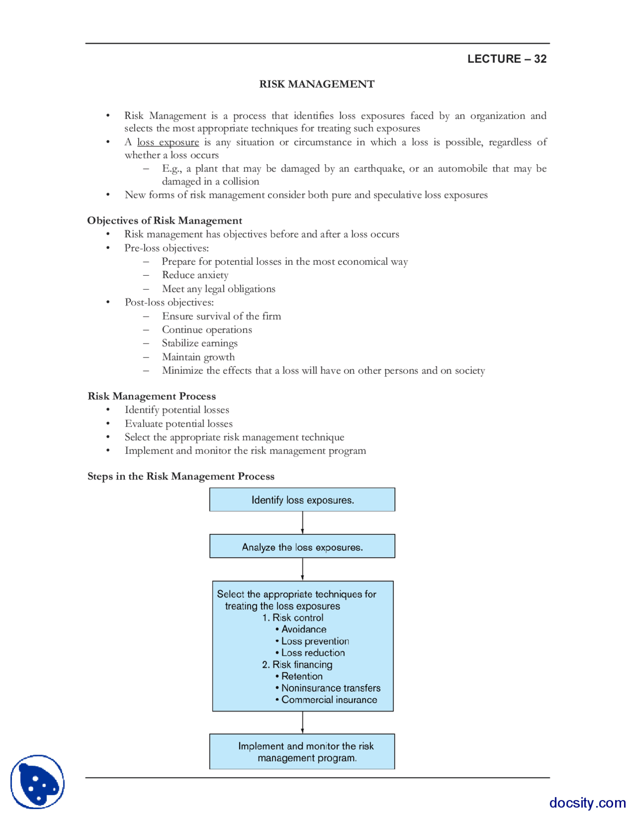 Risk Management-Credit and Risk Managment-Lecture Notes | Study notes ...