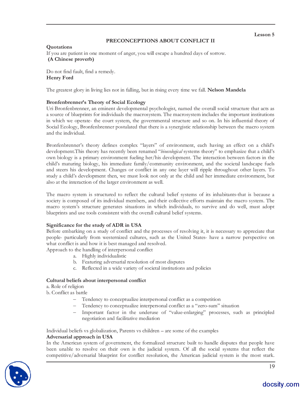 Lecture 5 Preconceptions About Conflict Conflict Management Lecture