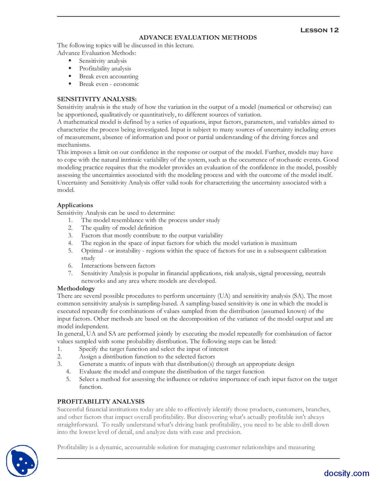 Lecture 12 Advance Evaluation Methods Corporate Finance Lecture Notes