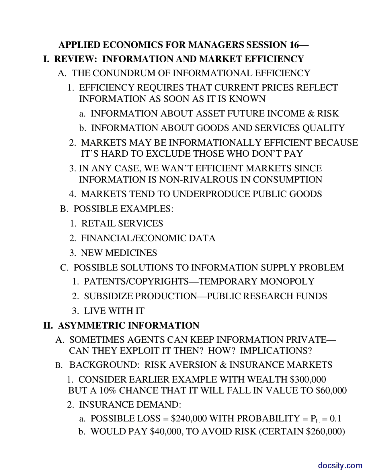The Conundrum Of Informational Efficiency Appled Economics Lecture