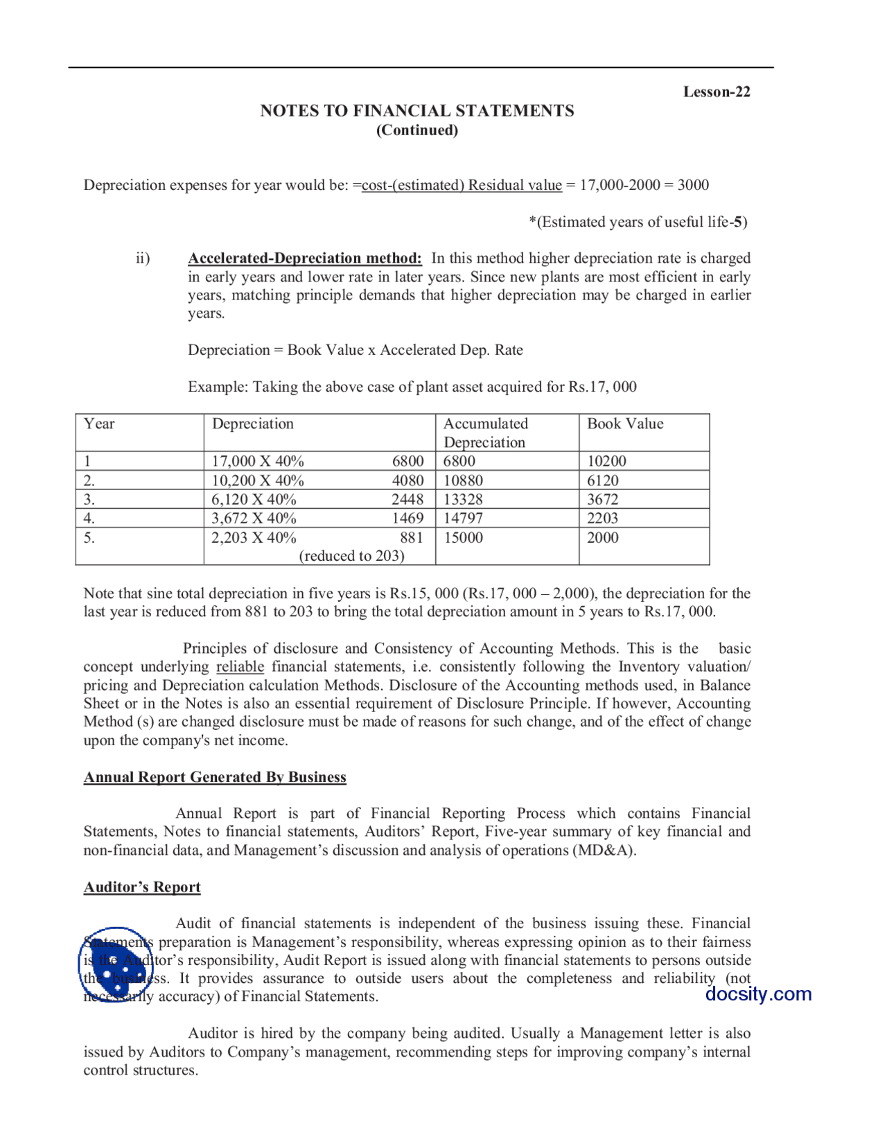 Notes To Financial Statements 5 Finacial Statment Analysis Lecture