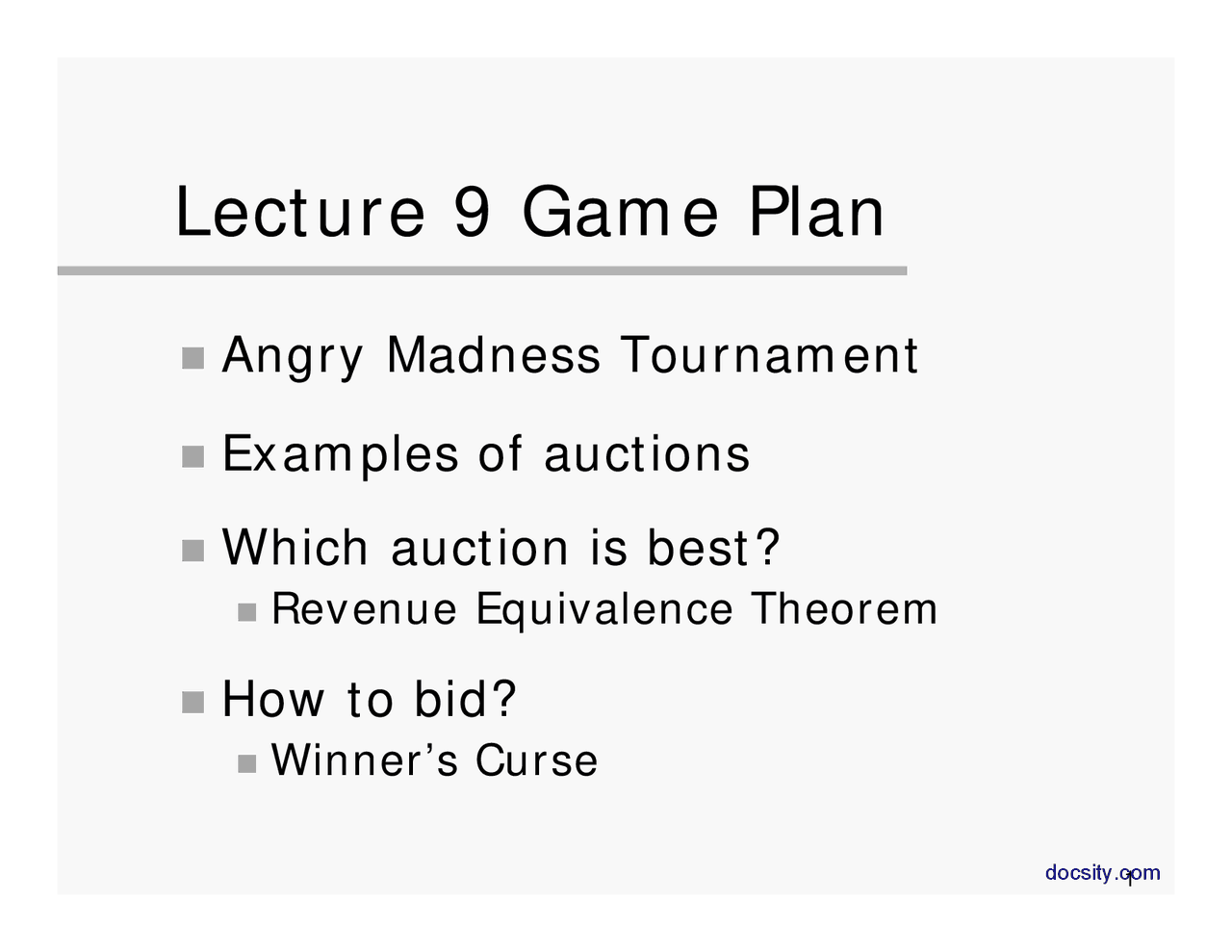 Angry Madness Tournament Game Theory For Managers Lecture Slides Docsity