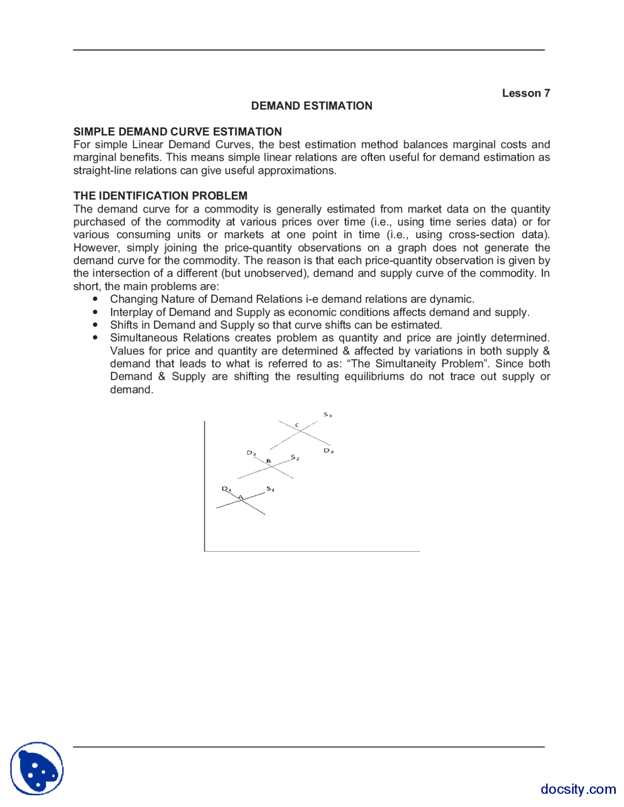 Demand Estimation Managerial Economics Lecture Notes Docsity