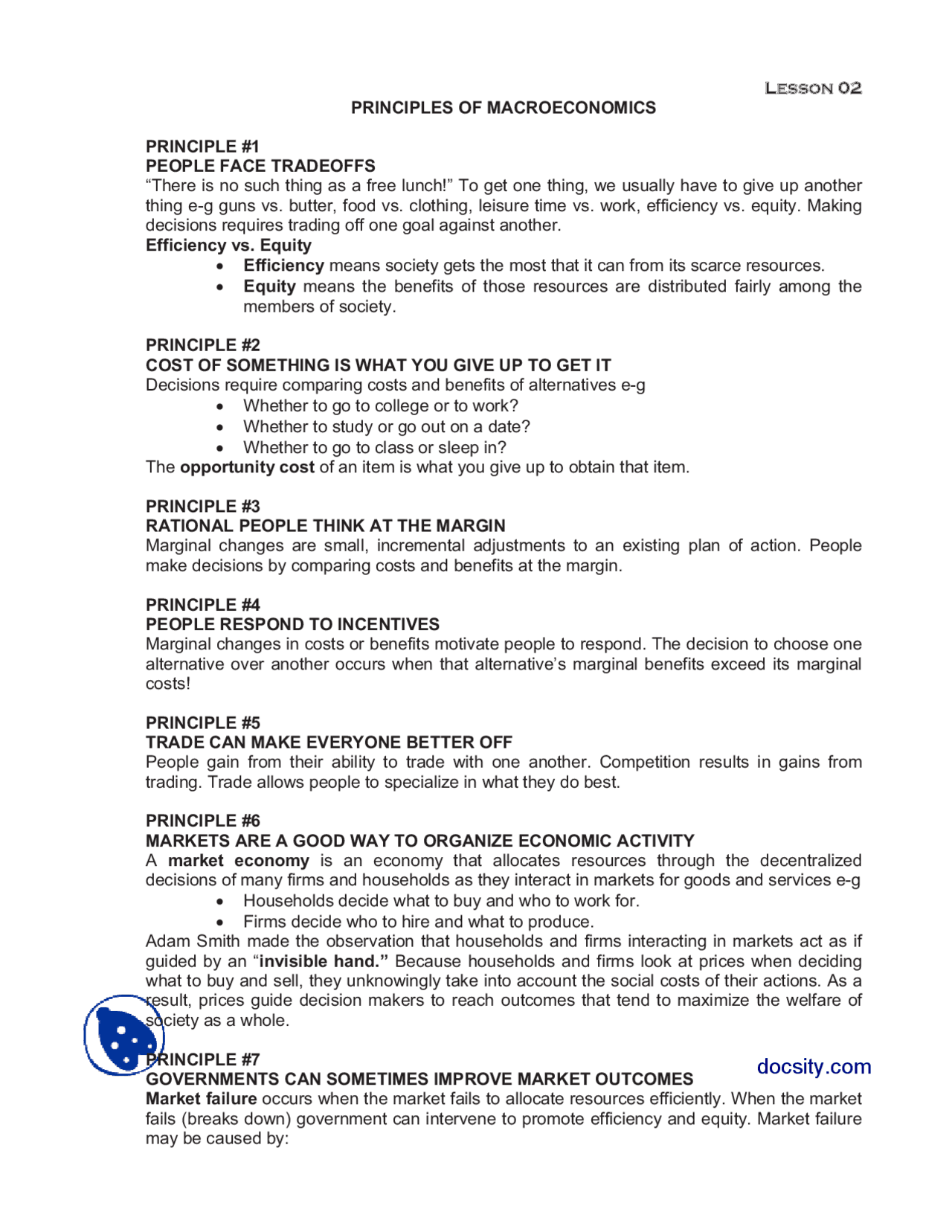Principles Macroeconomics Lecture Notes Docsity