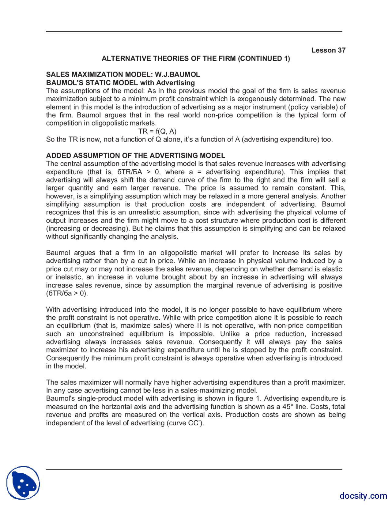 Alternative Theories Of The Firm Continued 1-Managerial Economics ...