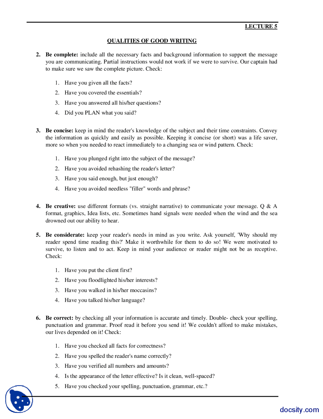 Part 3 Qualities Of Good Writing Elementary English Writing Lecture