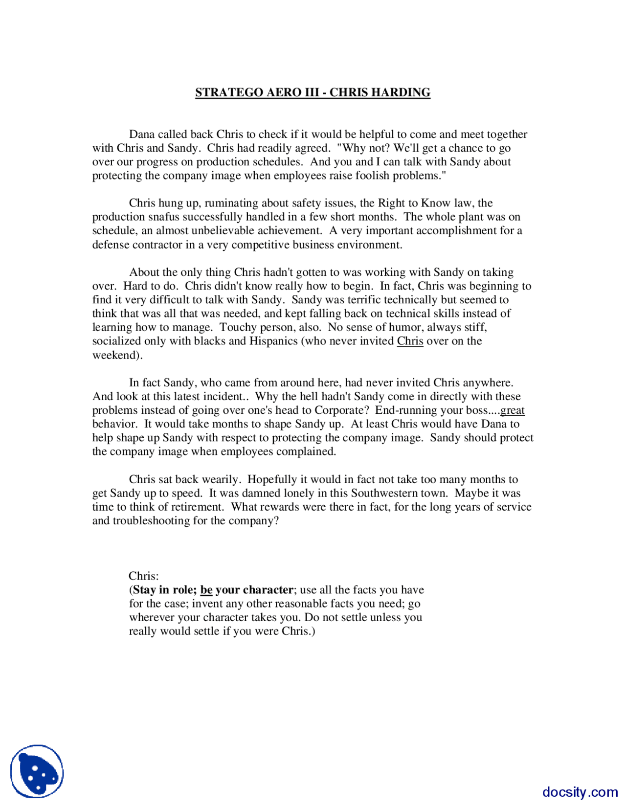 Stratego Aero Iii Chris Harding Confilict Management Lecture Notes