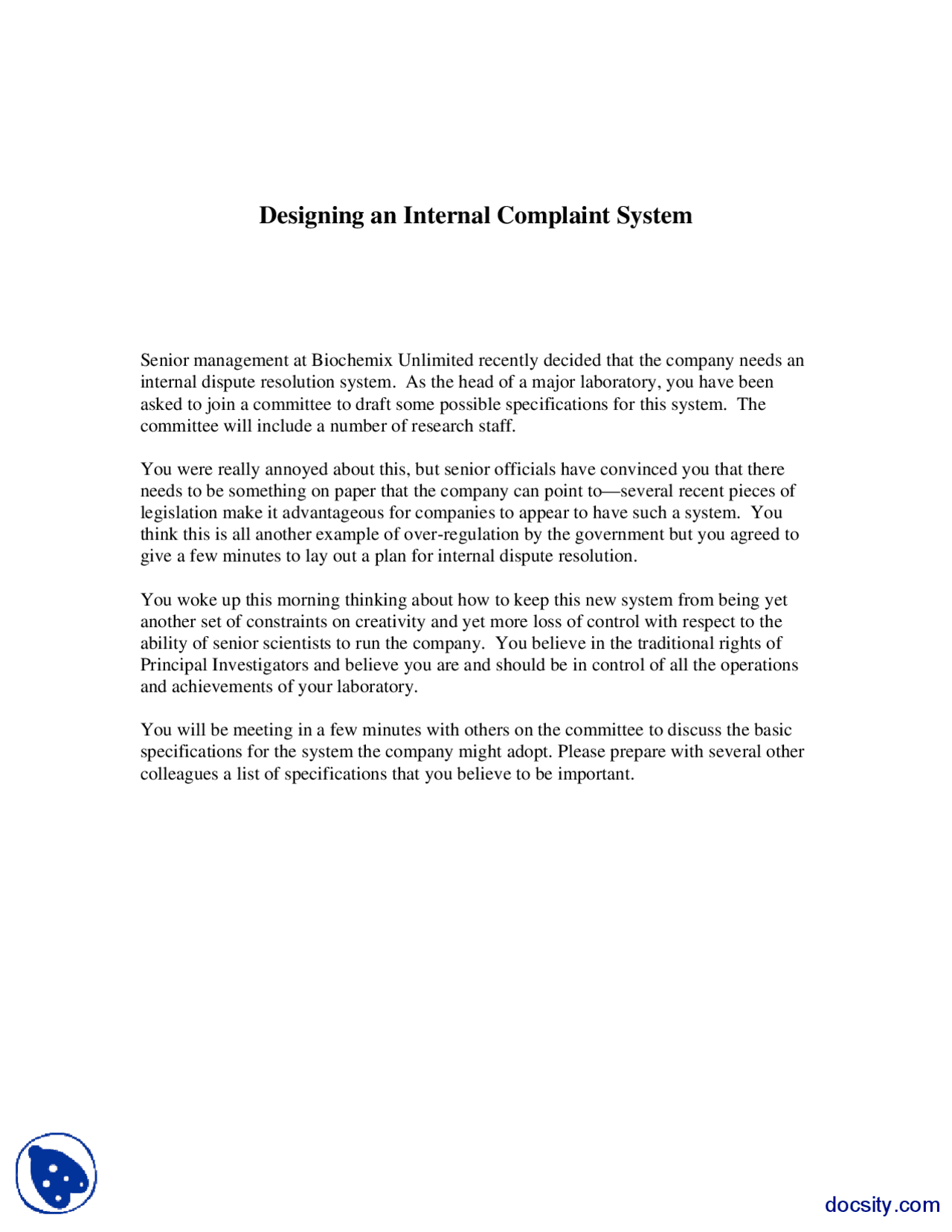 Designing An Internal Complaint System 2 Confilict Management Lecture